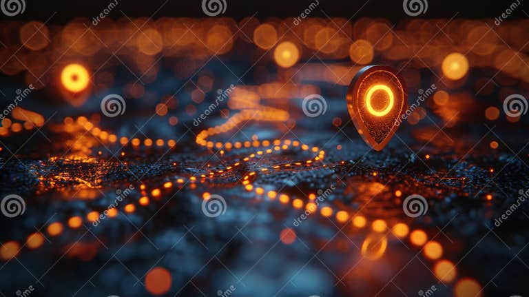 Digital Map Showing Location with Two Icons Representing Artificial ...