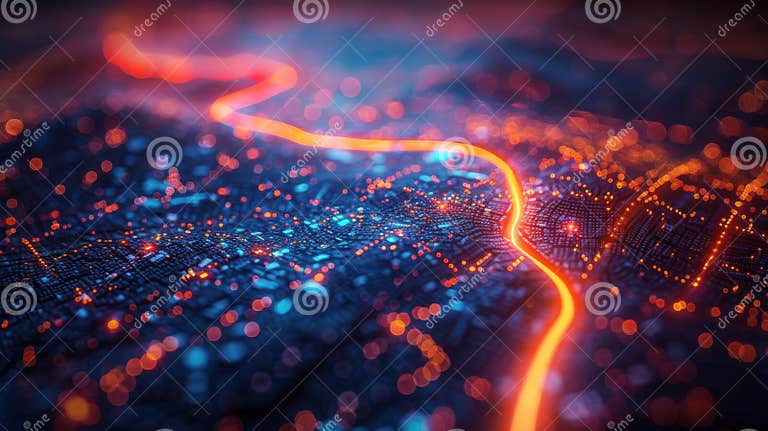 Digital Map Showing Location with Two Icons Representing Artificial ...