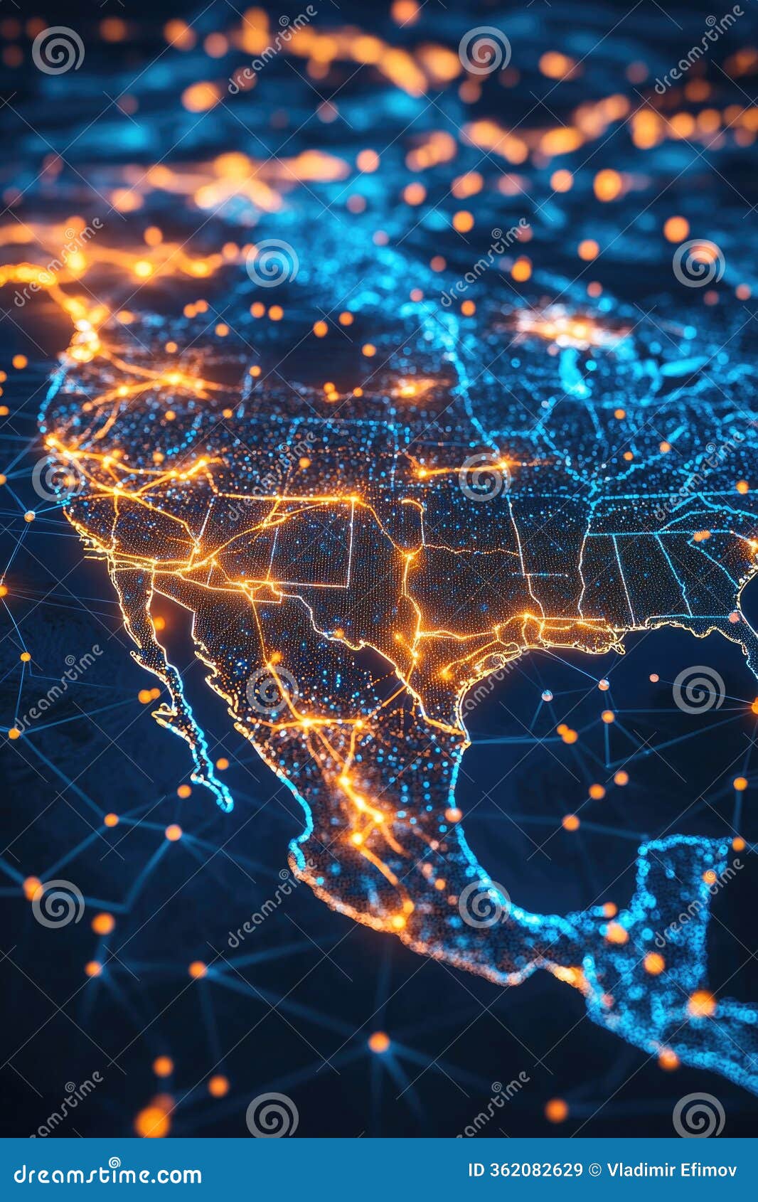 Digital Map of the United States Stock Image - Image of computing ...