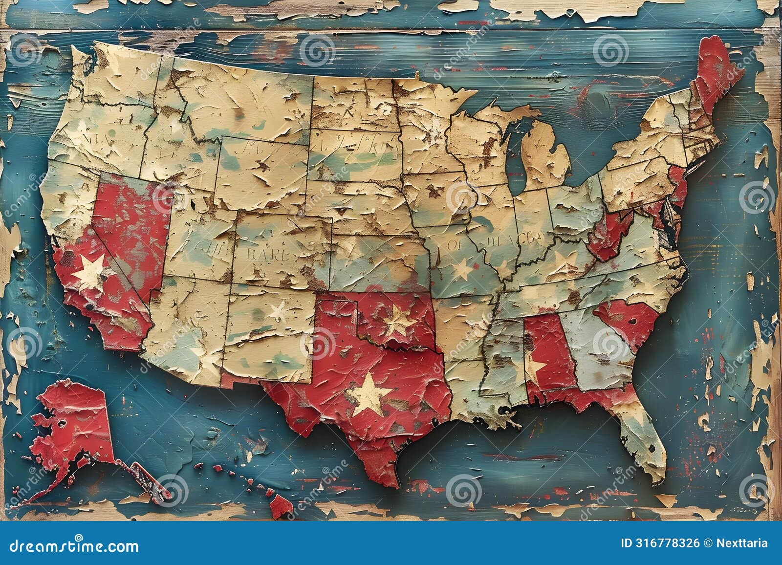 Abstract USA Map Design with Earthy Tones Stock Illustration ...
