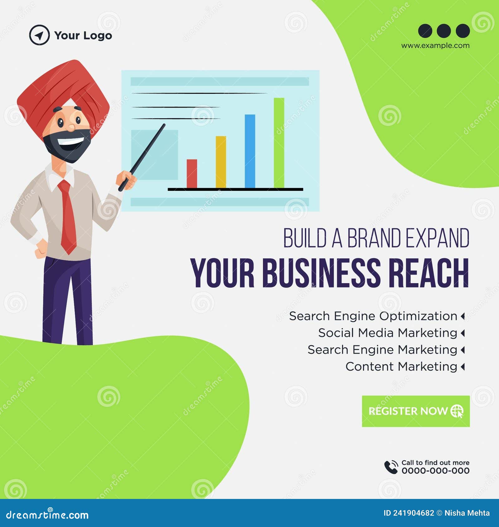 Banner Design of Build a Brand Expand Your Business Reach Stock Vector ...