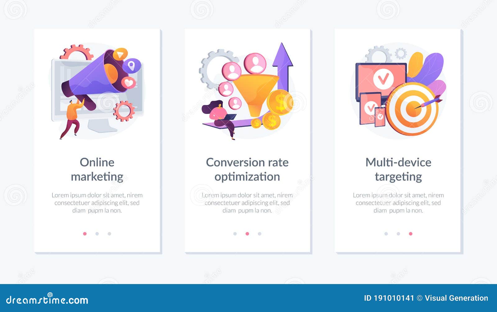 Digital Marketing App Interface Template. Stock Vector - Illustration ...