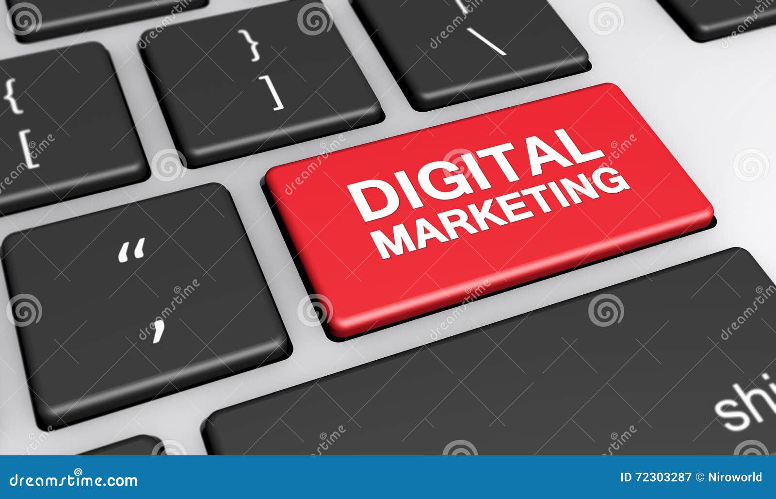 Digital Marketing Computer Keyboard Concept Stock Illustration ...