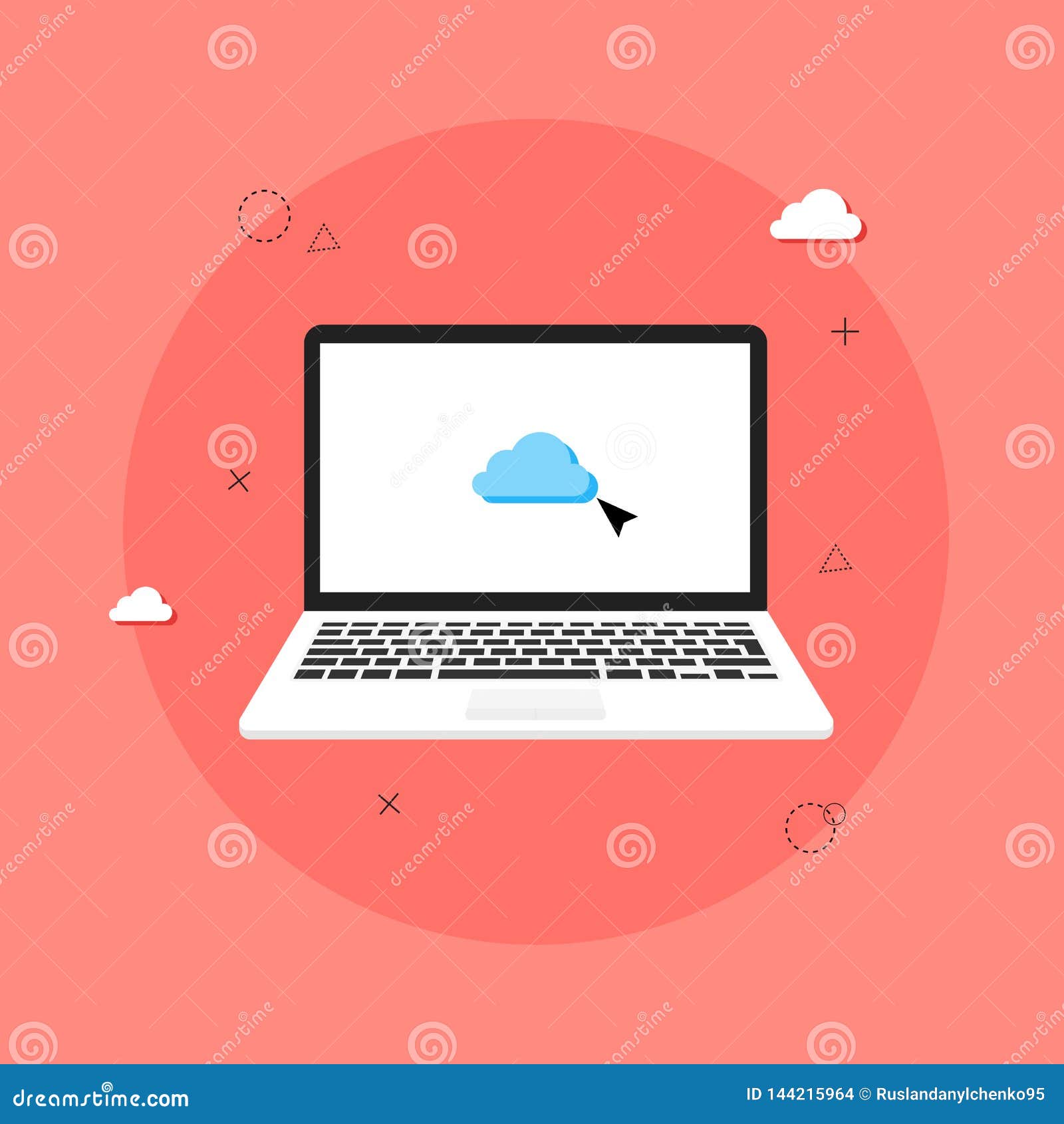 Digital Marketing Concept. Cloud Storage Stock Vector - Illustration of ...