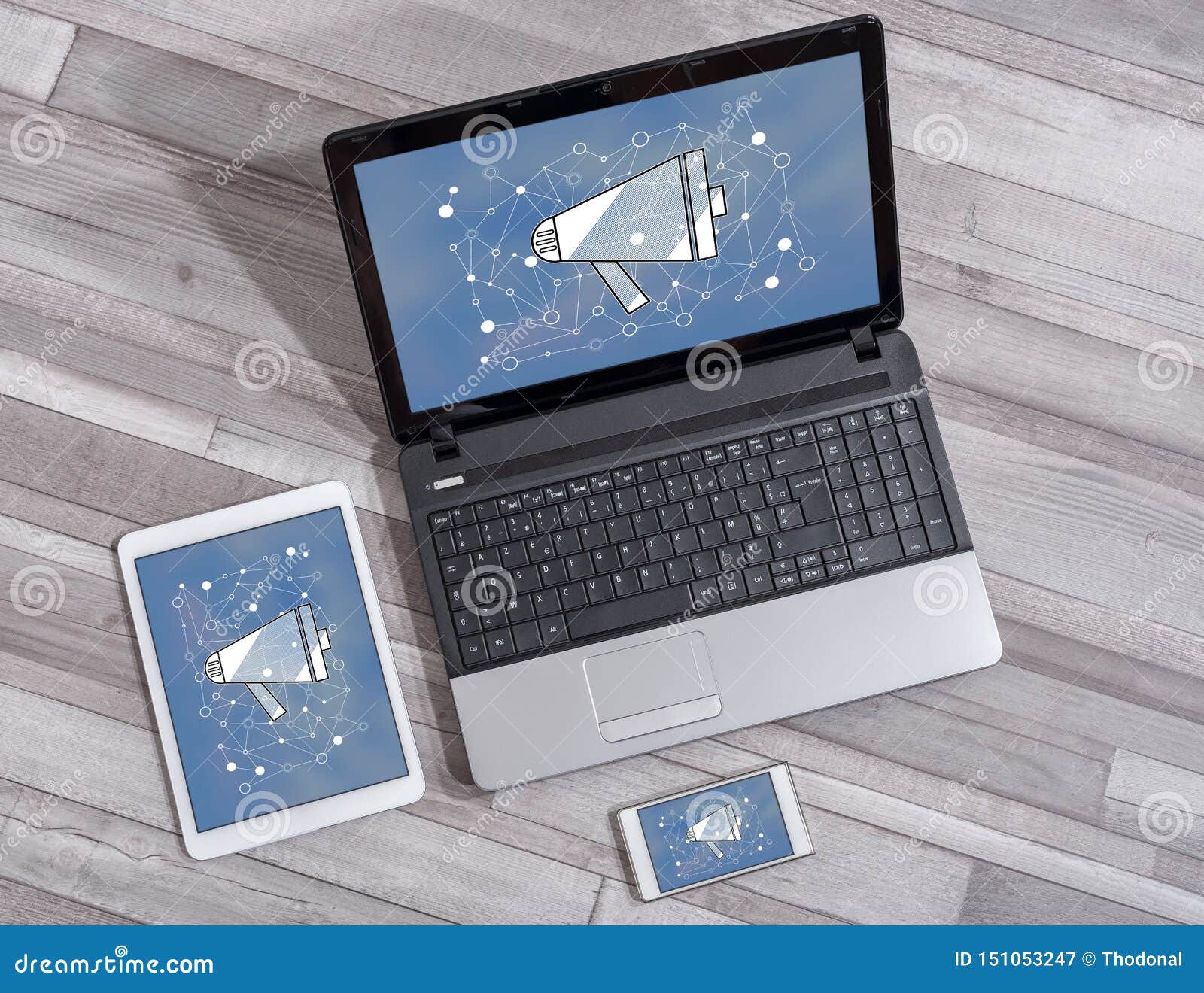 Digital Marketing Concept on Different Devices Stock Image - Image of ...