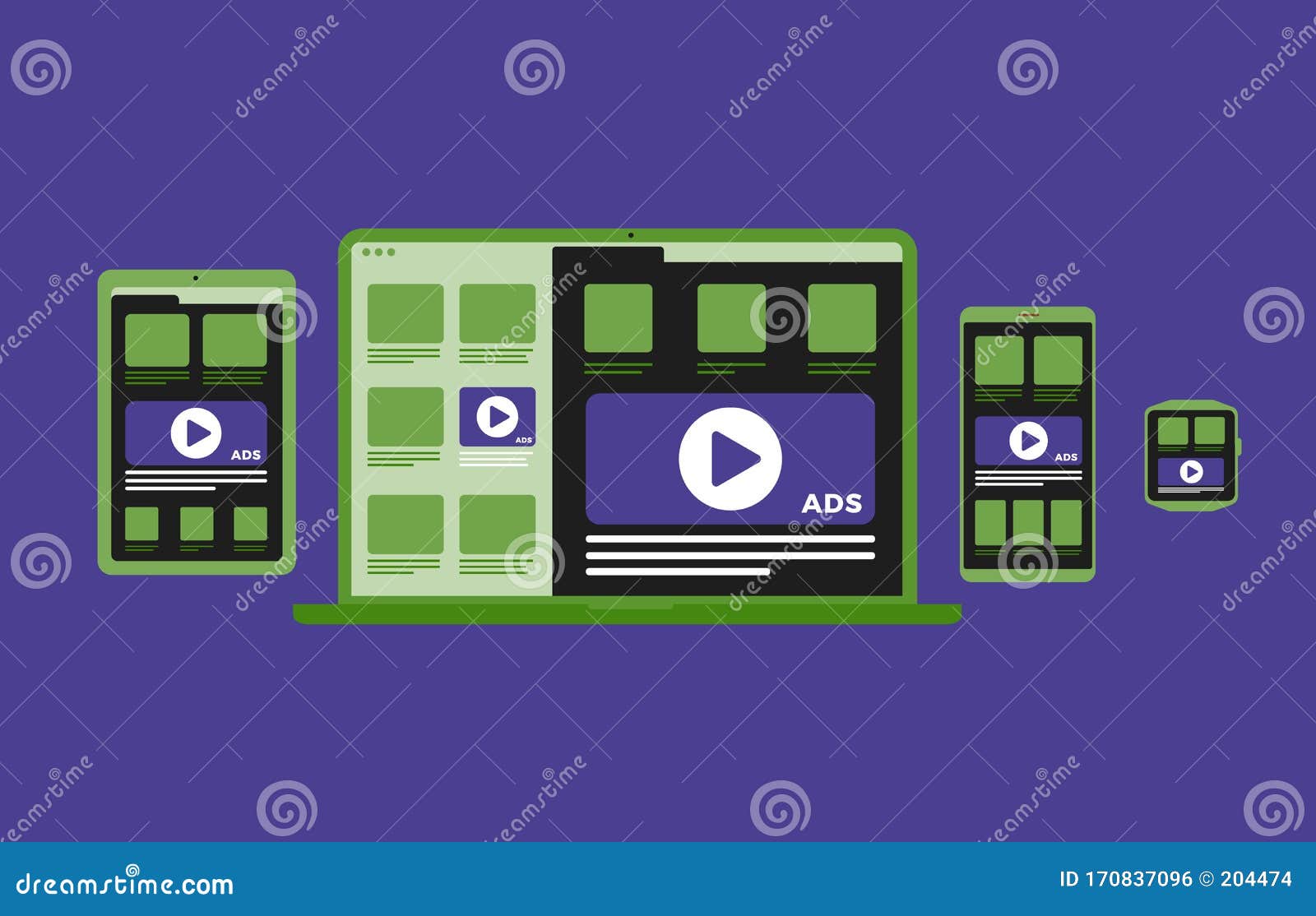 Programmatic Advertising And Targeting Native Marketing Concept. Cross ...