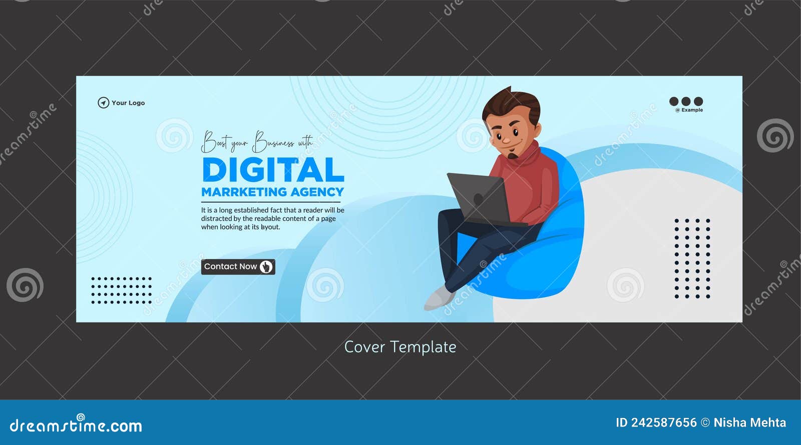 Cover Page Design of Digital Marketing Stock Vector - Illustration of ...