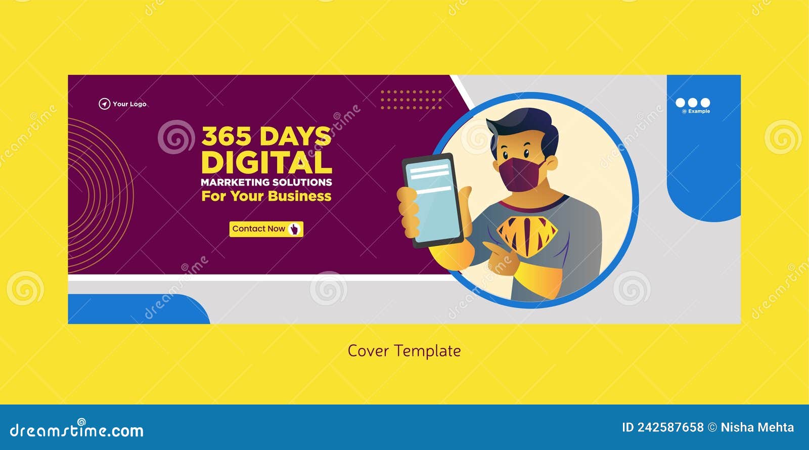 Cover Page Design of Digital Marketing Stock Vector - Illustration of ...