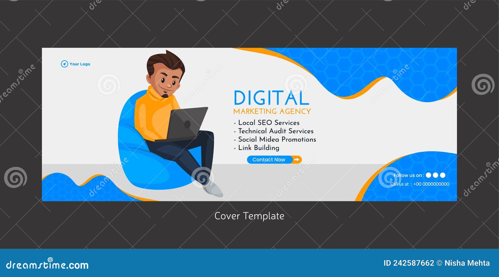 Cover Page Design of Digital Marketing Stock Vector - Illustration of ...