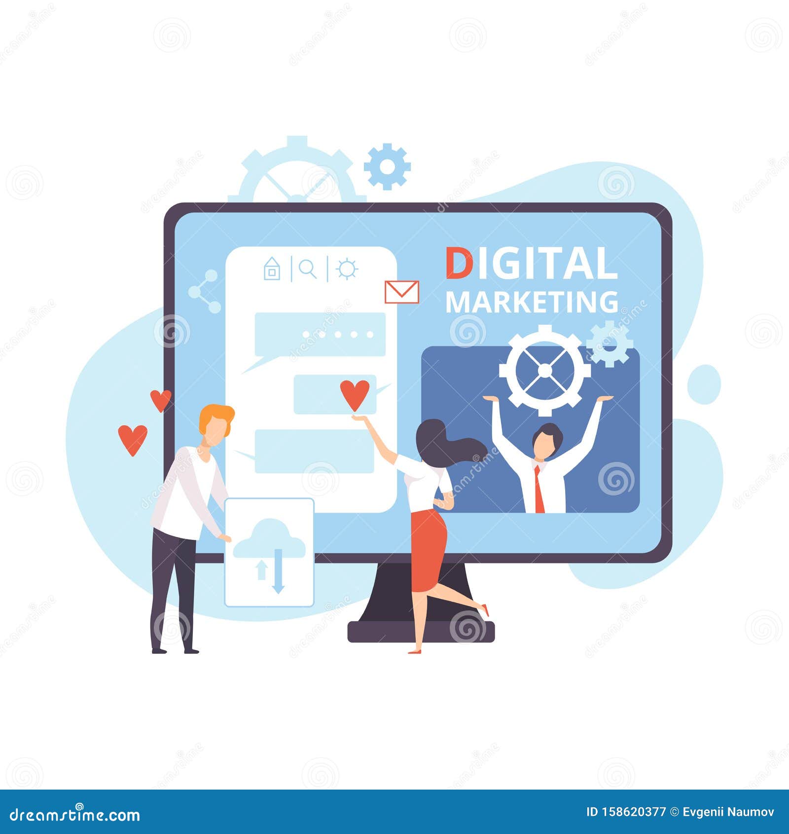 Digital Marketing, Creative Team Working on Web Images, Content and ...