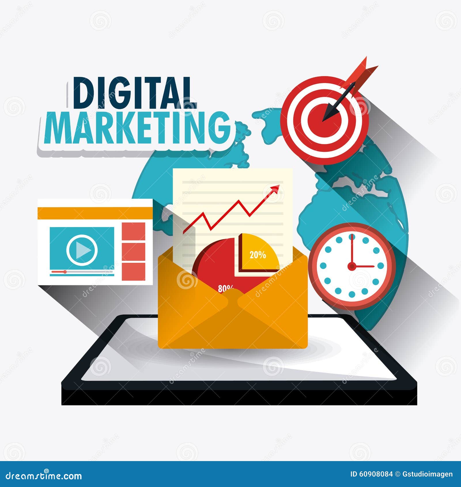 Digital marketing design stock vector. Illustration of ecommerce - 60908084