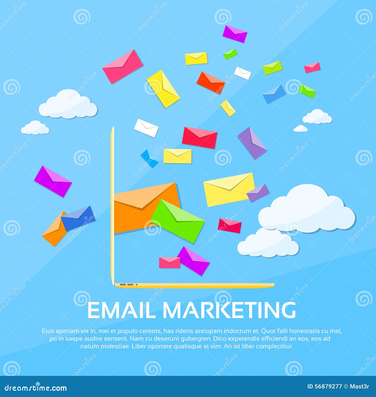 Digital Marketing Email Laptop Envelope Send Stock Vector ...