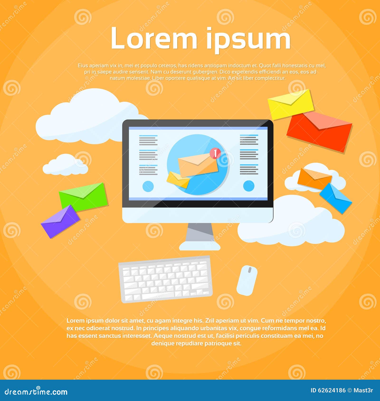 Laptop With Envelope And DOC File. Notebook And Email With File ...