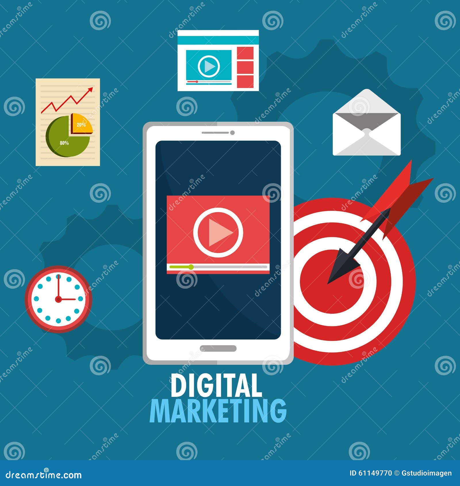 Digital Marketing Graphic Design. Stock Vector - Illustration of ...