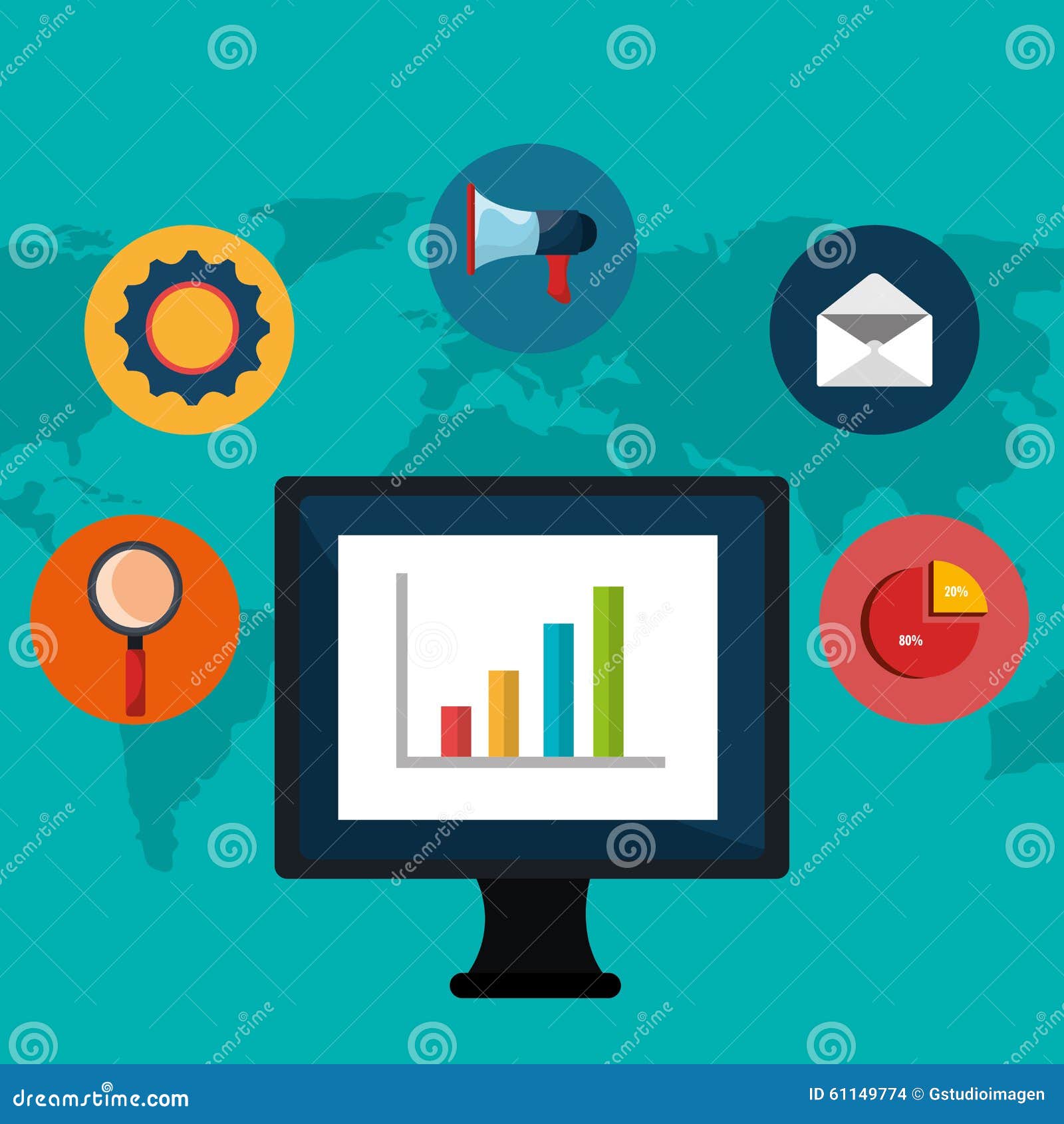 Digital Marketing Graphic Design. Stock Vector - Illustration of ...