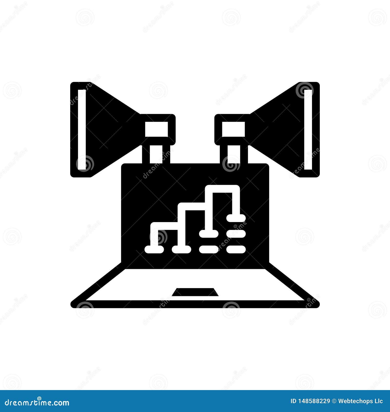 Black Solid Icon for Digital Marketing, Social and Media Stock Vector ...
