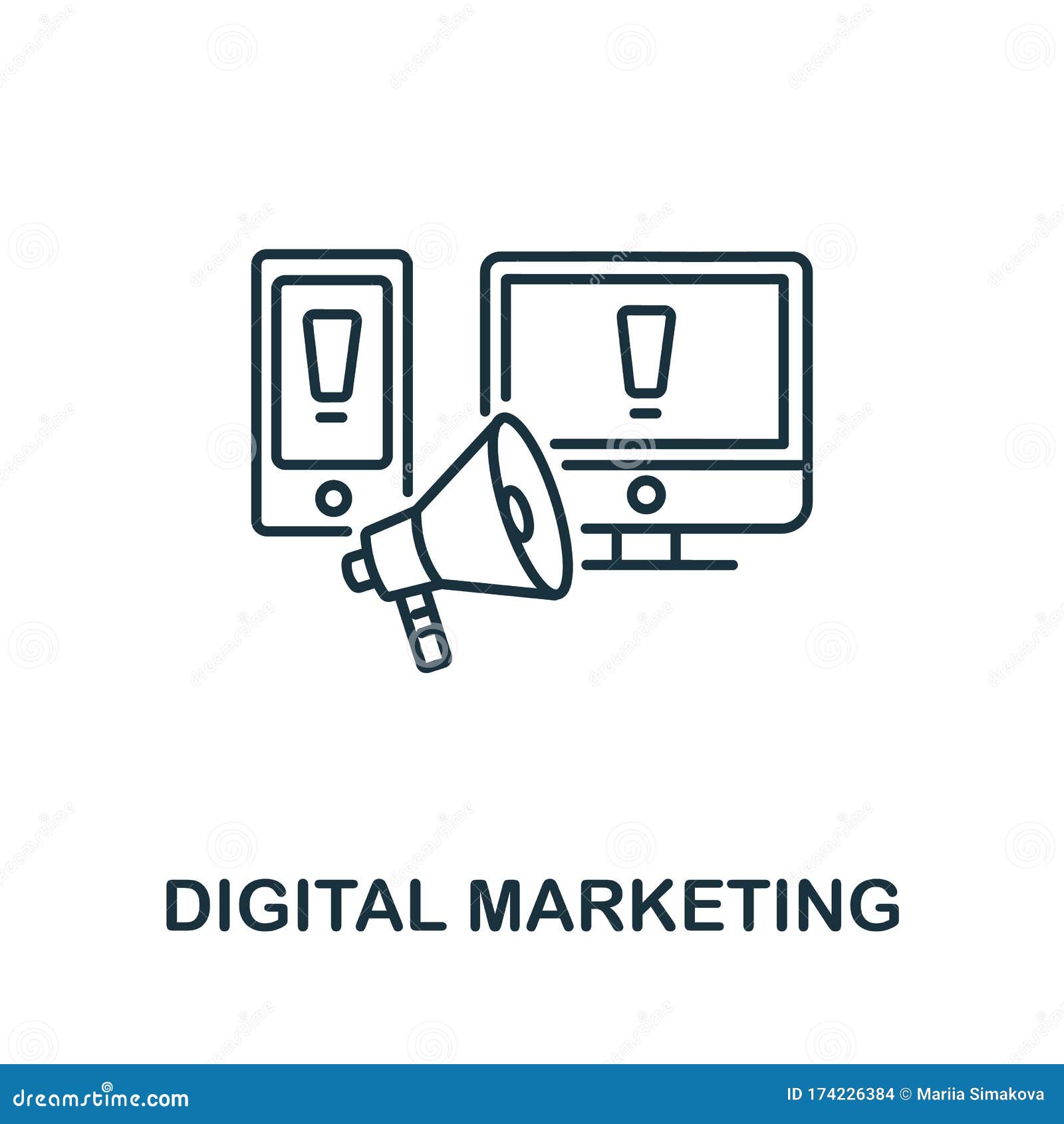 Digital Marketing Icon. Simple Line Element Digital Marketing Symbol ...