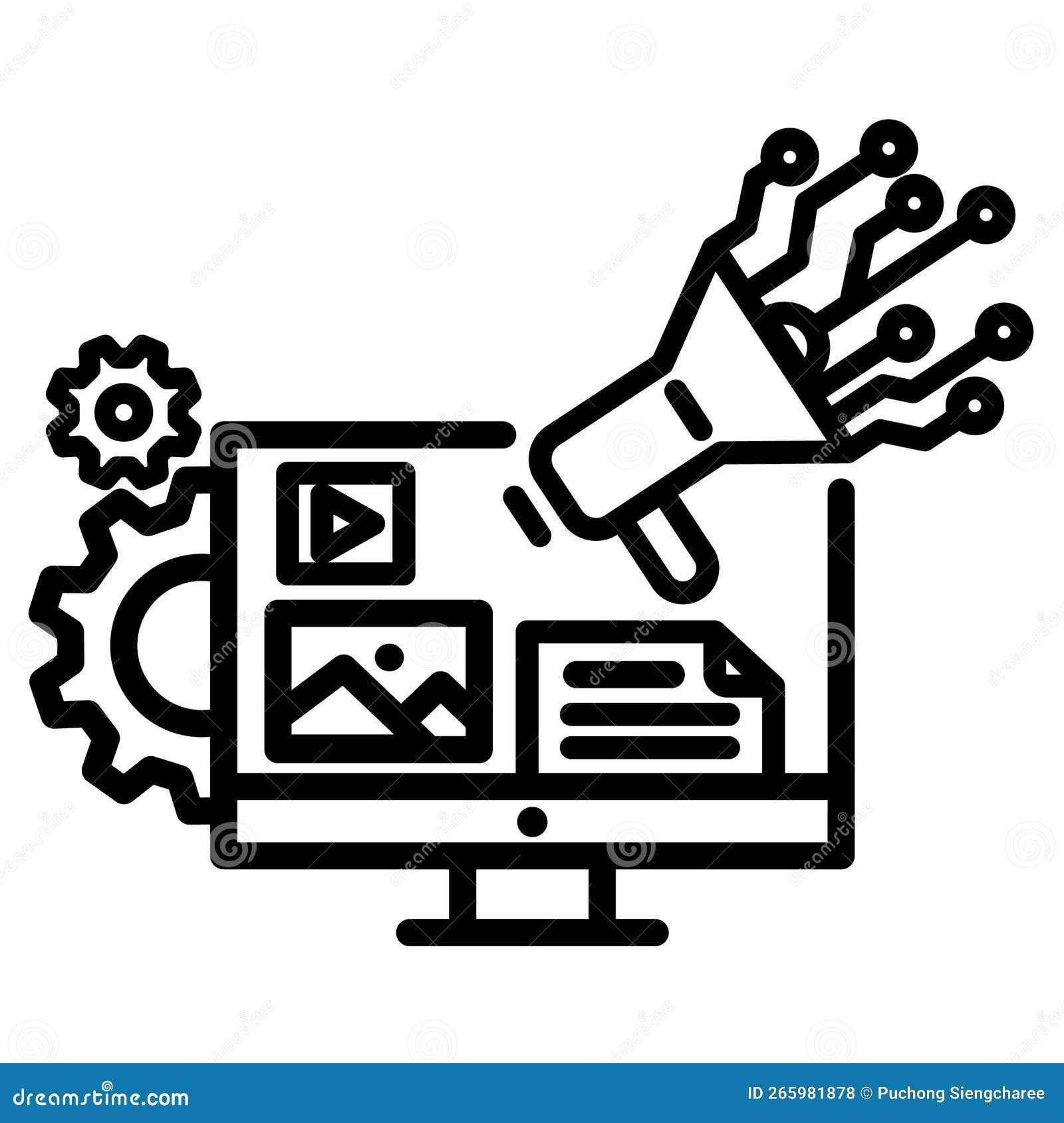 Digital Marketing Icon Vector, Online Marketing Symbol Stock Vector ...