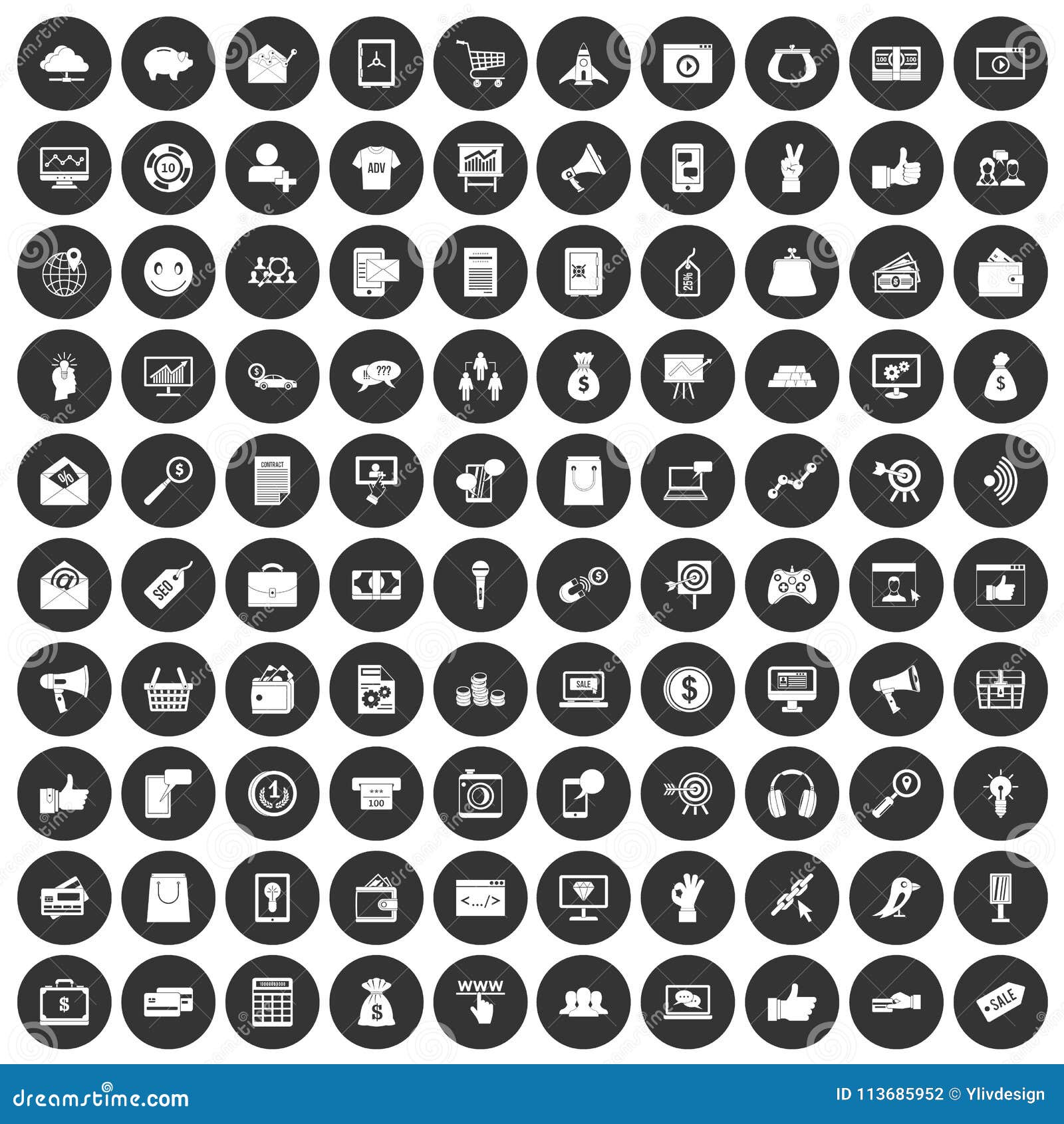 100 Digital Marketing Icons Set Black Circle Stock Vector ... 100 Digital Marketing Icons Set Black Circle Stock Vector ...