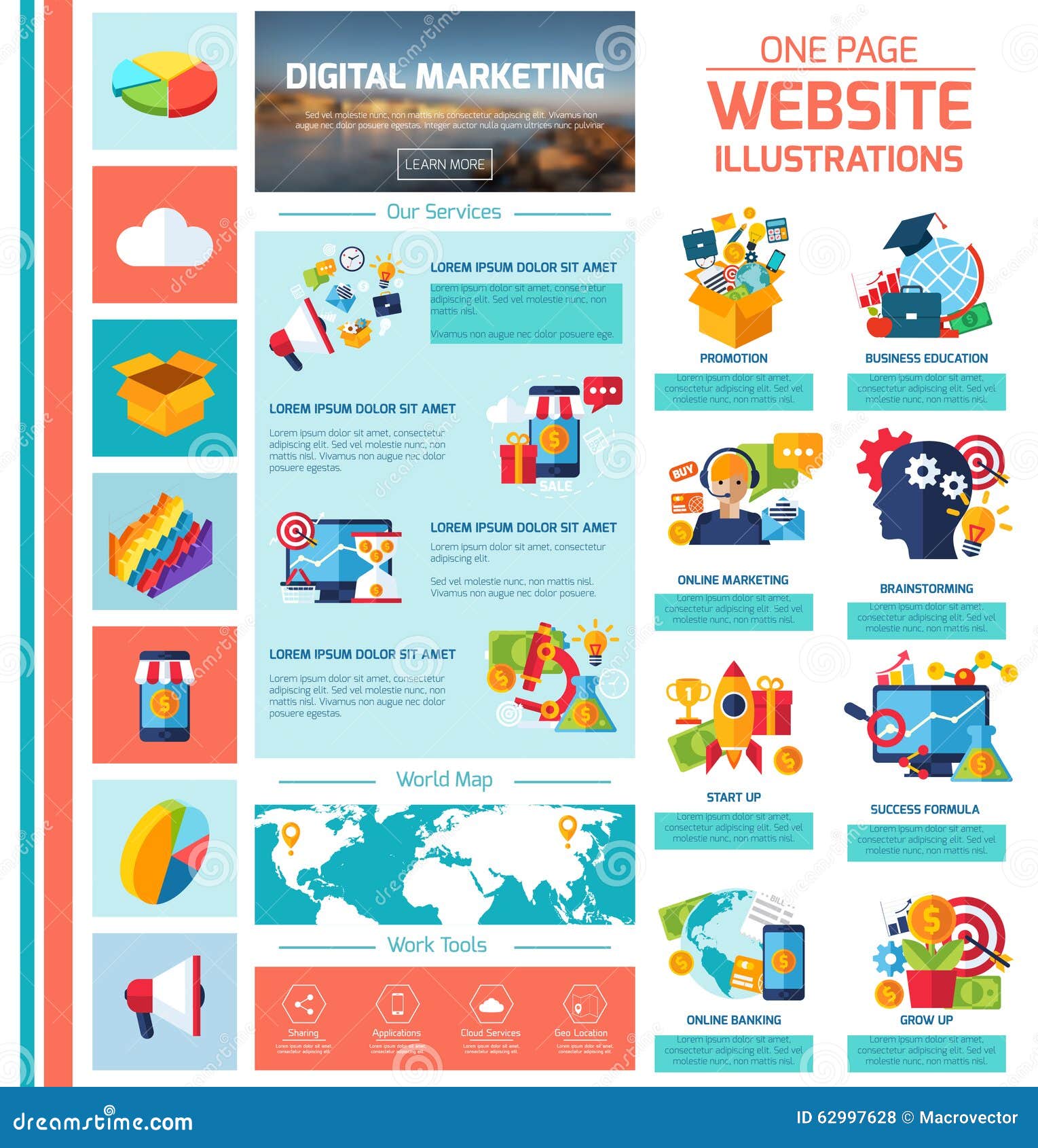 Digital Marketing Infographics Stock Vector - Illustration of business ...