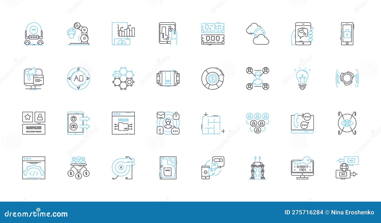 Digital Marketing Linear Icons Set. Strategy, Analytics, SEO, SEM ... Digital Marketing Linear Icons Set. Strategy, Analytics, SEO, SEM ...