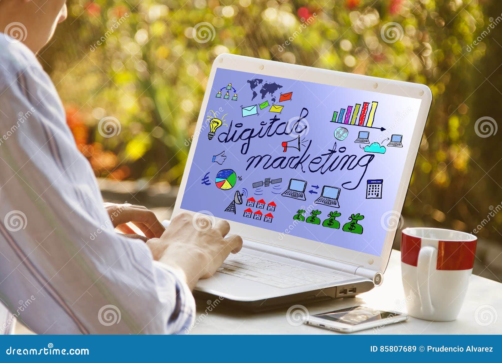 Digital marketing stock image. Image of brand, desk, development - 85807689