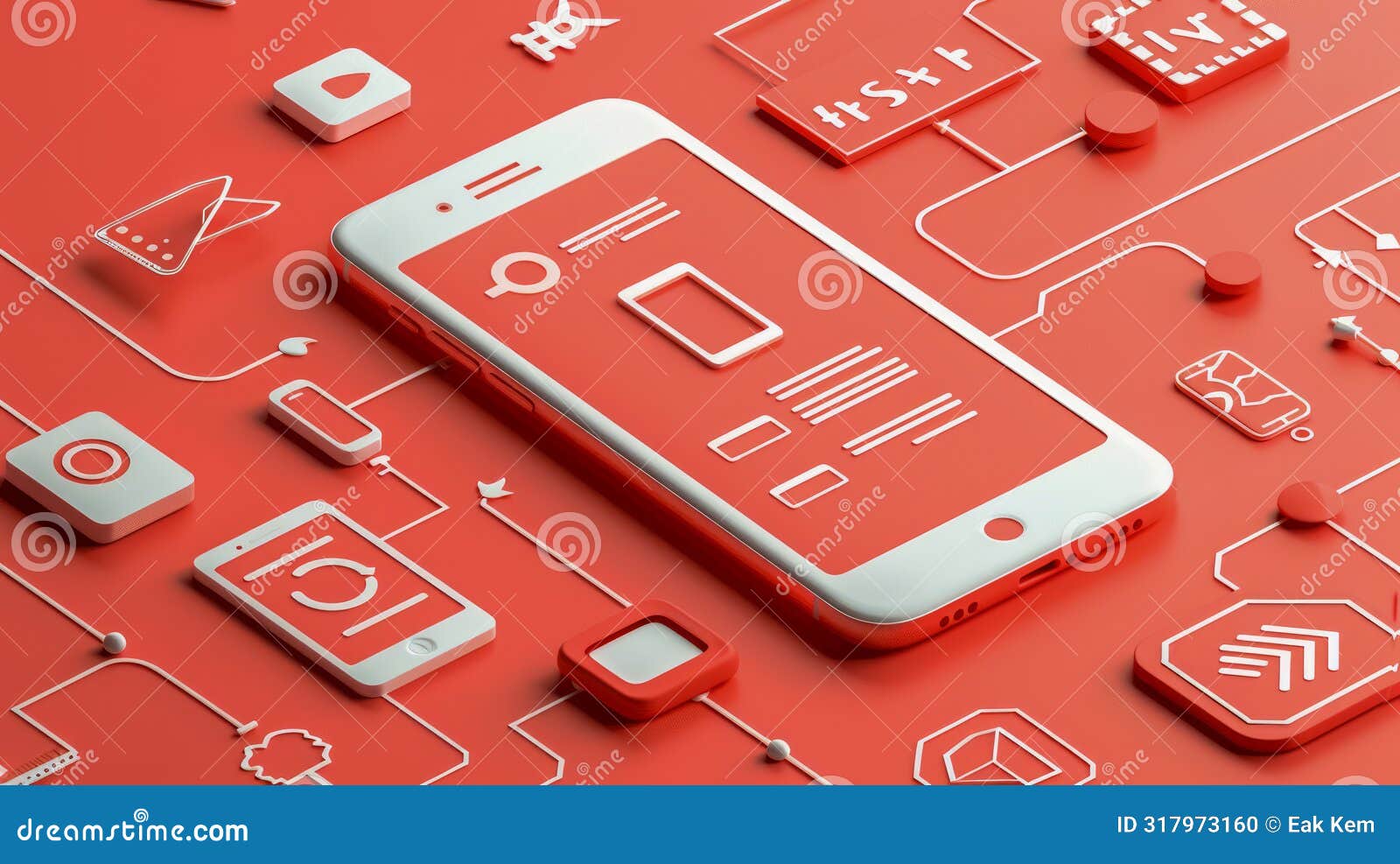 Digital Marketing and Mobile Application Concept with Smartphone and ...