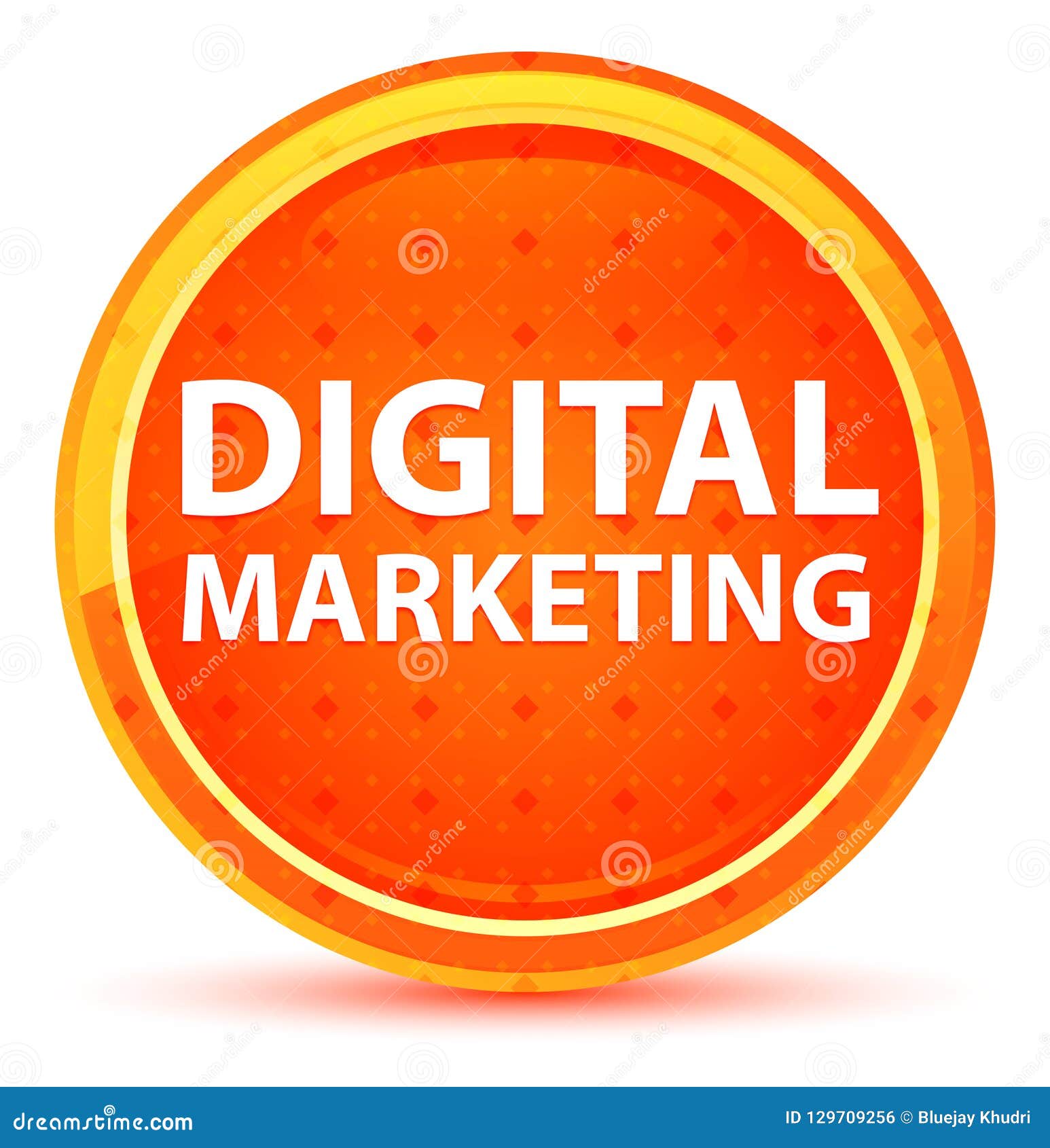 Digital Marketing Natural Orange Round Button Stock Illustration ...