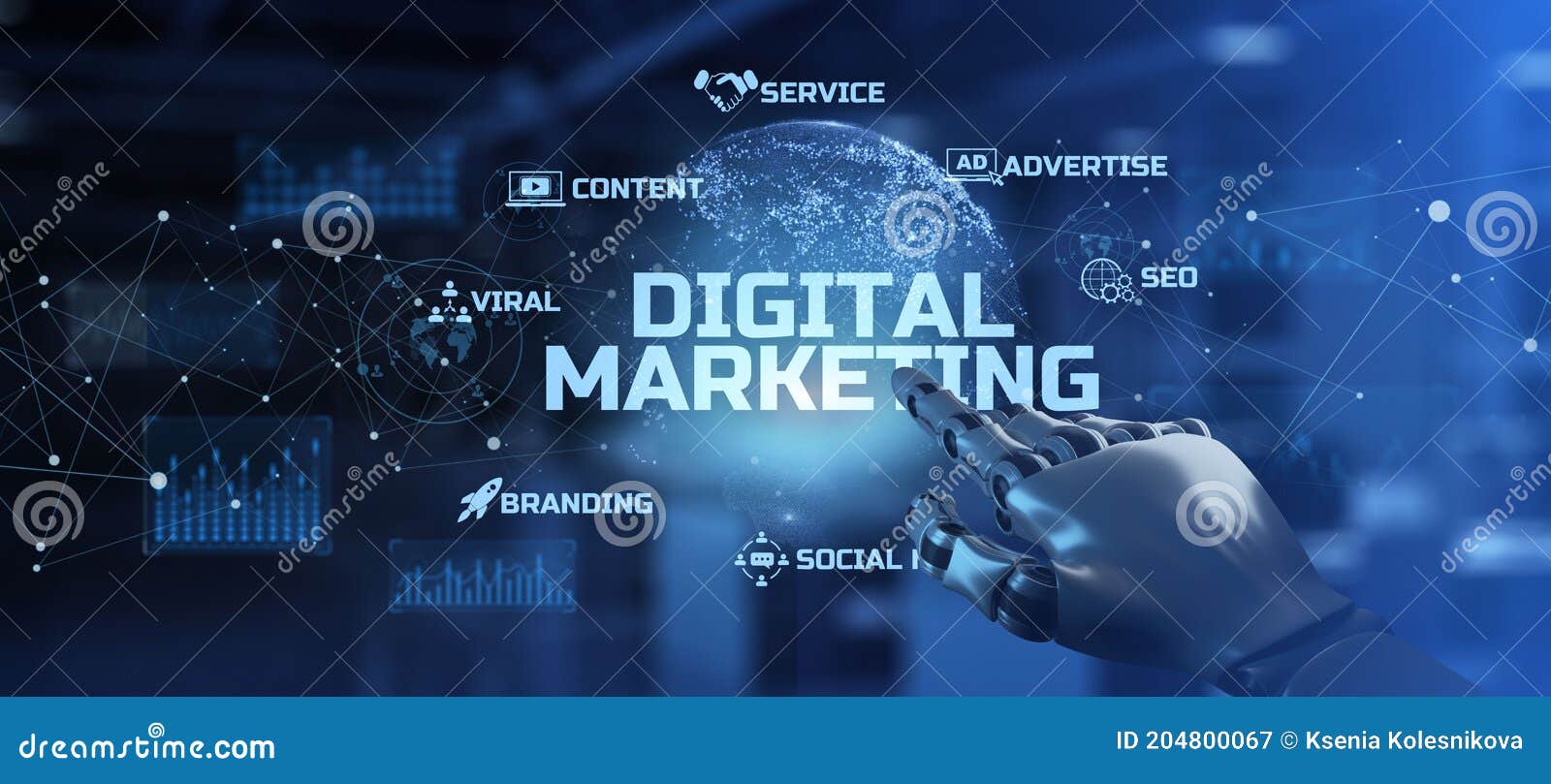 DIgital Marketing Online Advertising Internet Technology Concept ...