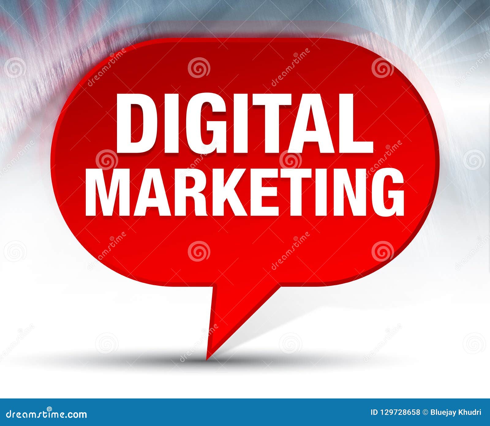Digital Marketing Red Bubble Background Stock Illustration ...