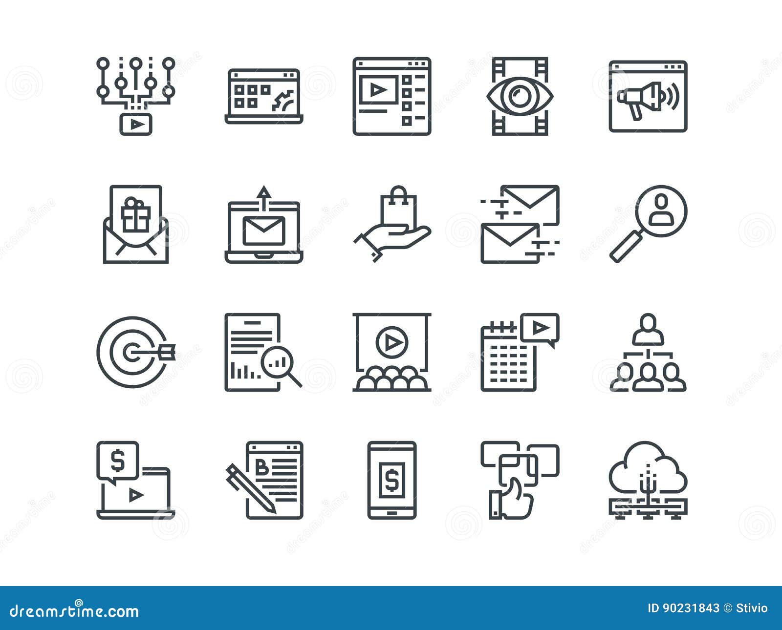 Outline Viral Vector Icon. Isolated Black Simple Line Element ...