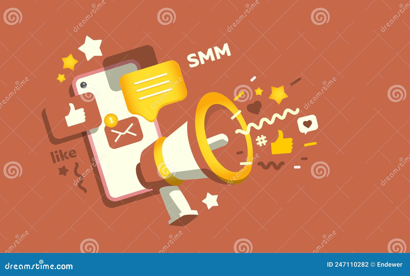 Digital Marketing, Smm Digital Web Technology. Vector Illustrations ...