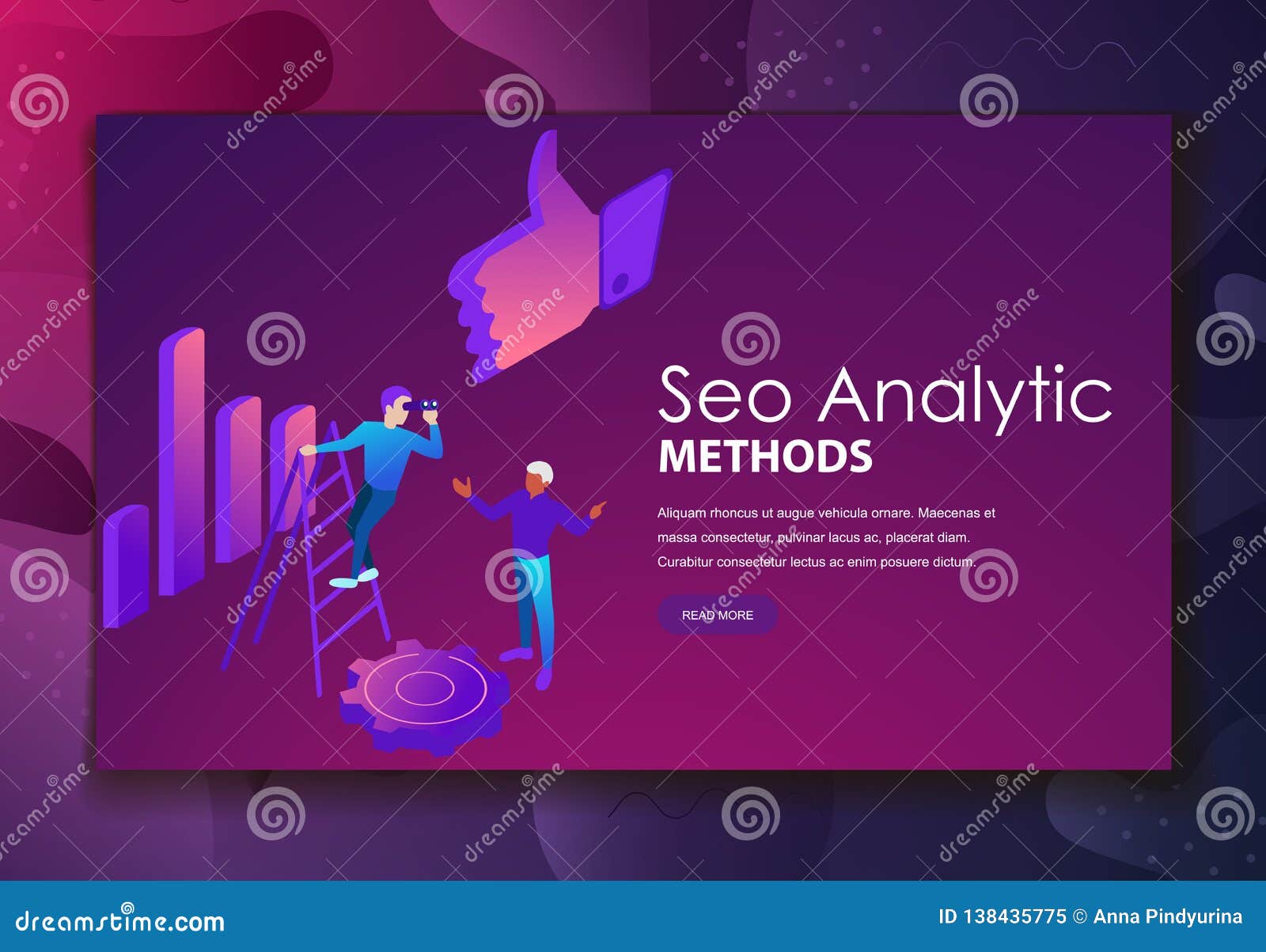 Digital Marketing Strategy Landing Webpage with Diagram Stock Vector ...