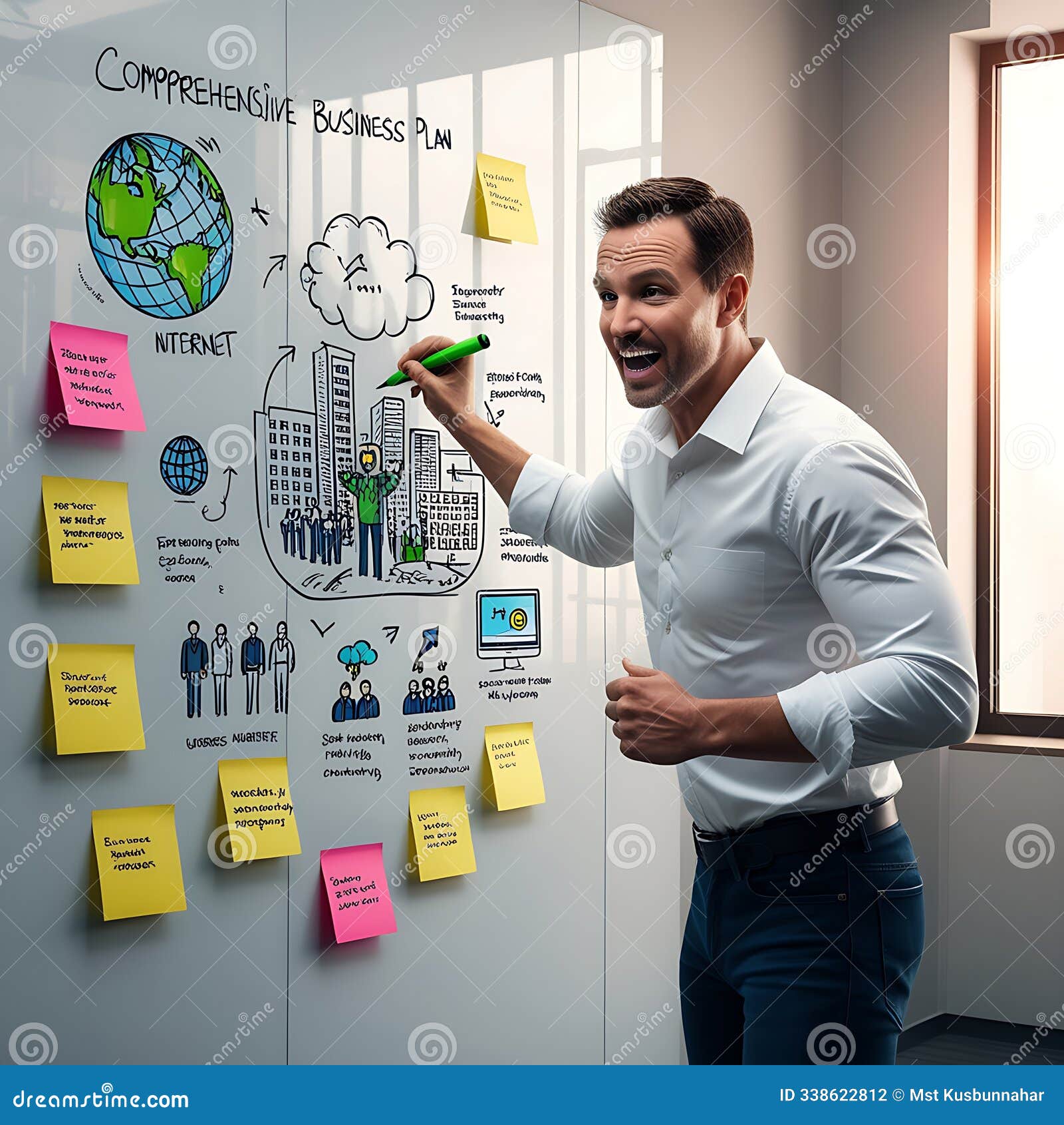 Digital Marketing Success with a Growth Chart Illustration Stock ...