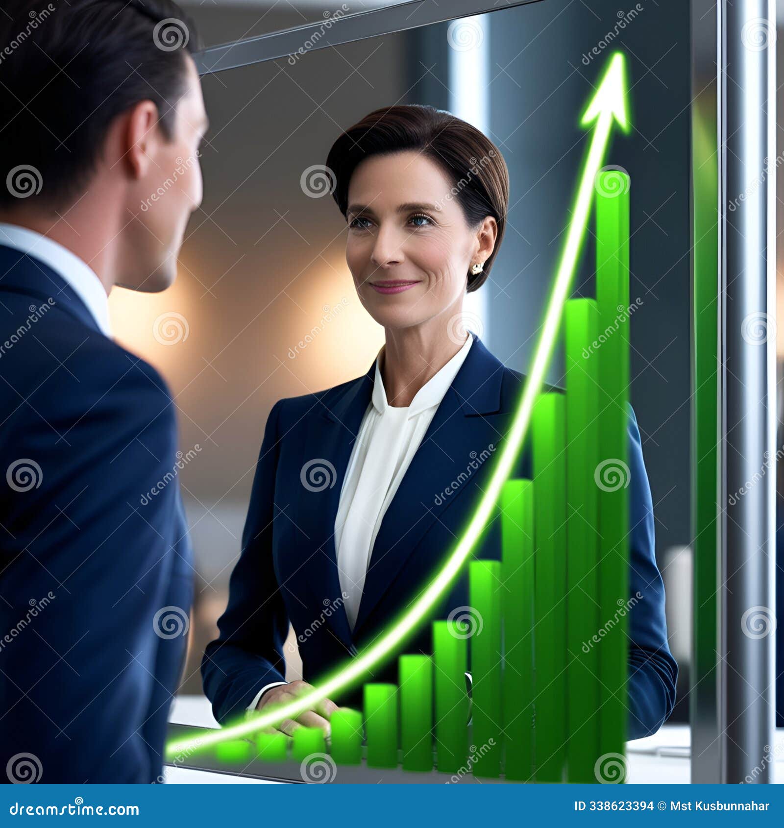 Digital Marketing Success with a Growth Chart Illustration Stock ...