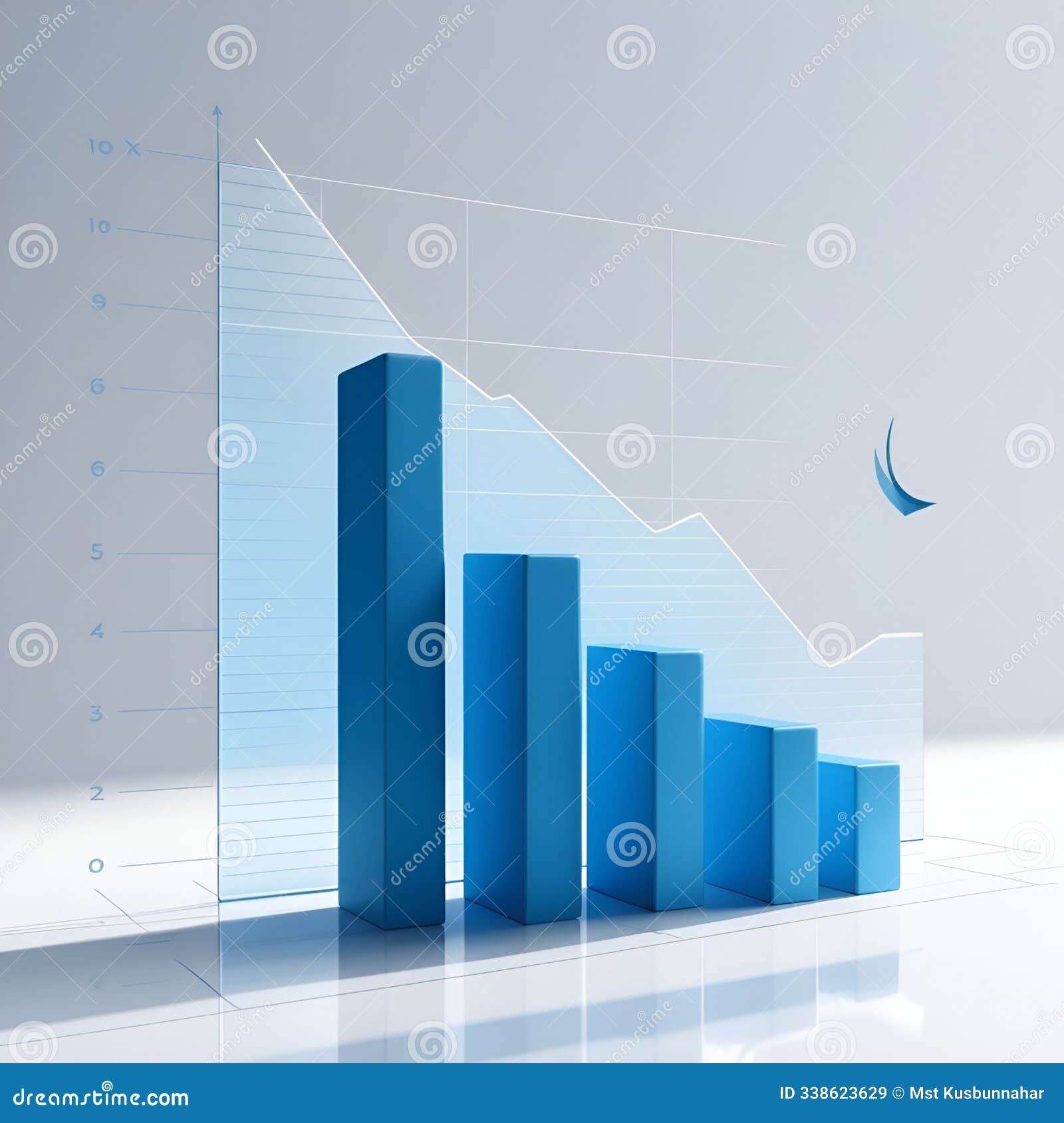Digital Marketing Success with a Growth Chart Illustration Stock ...
