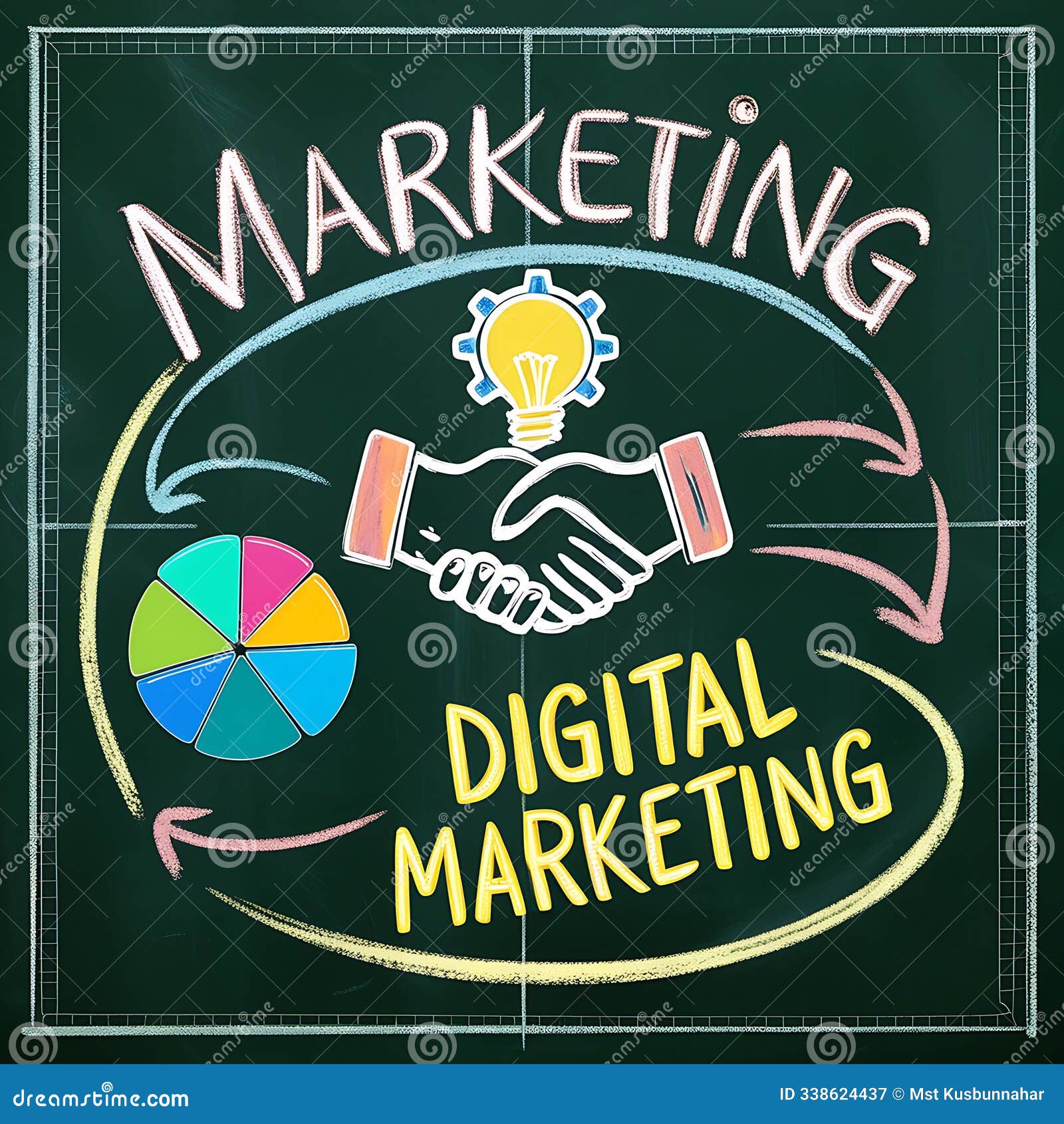 Digital Marketing Success with a Growth Chart Illustration Stock ...