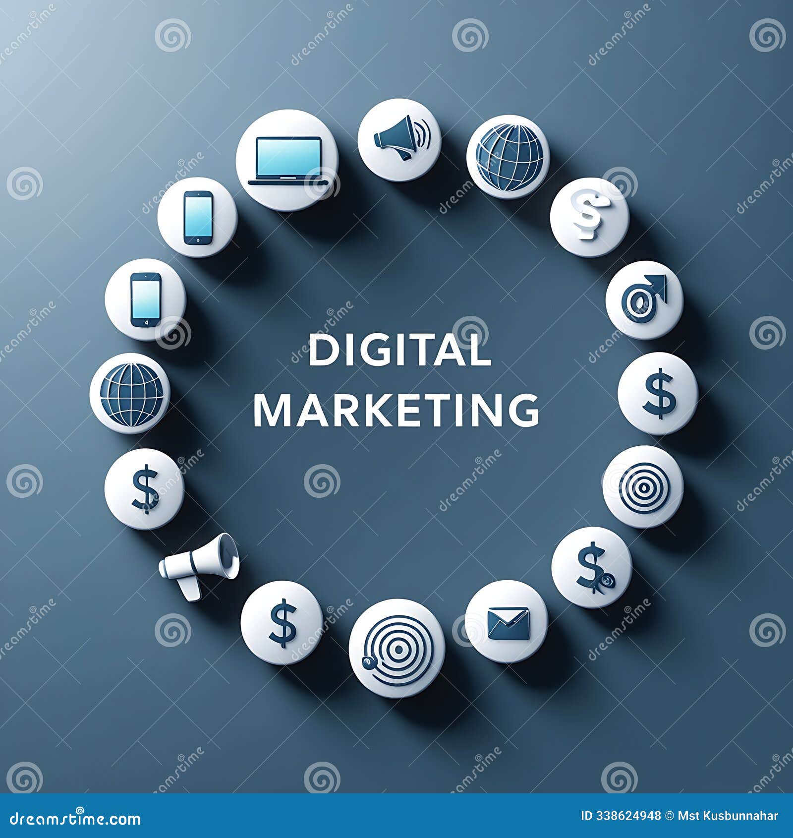 Digital Marketing Success with a Growth Chart Illustration Stock ...