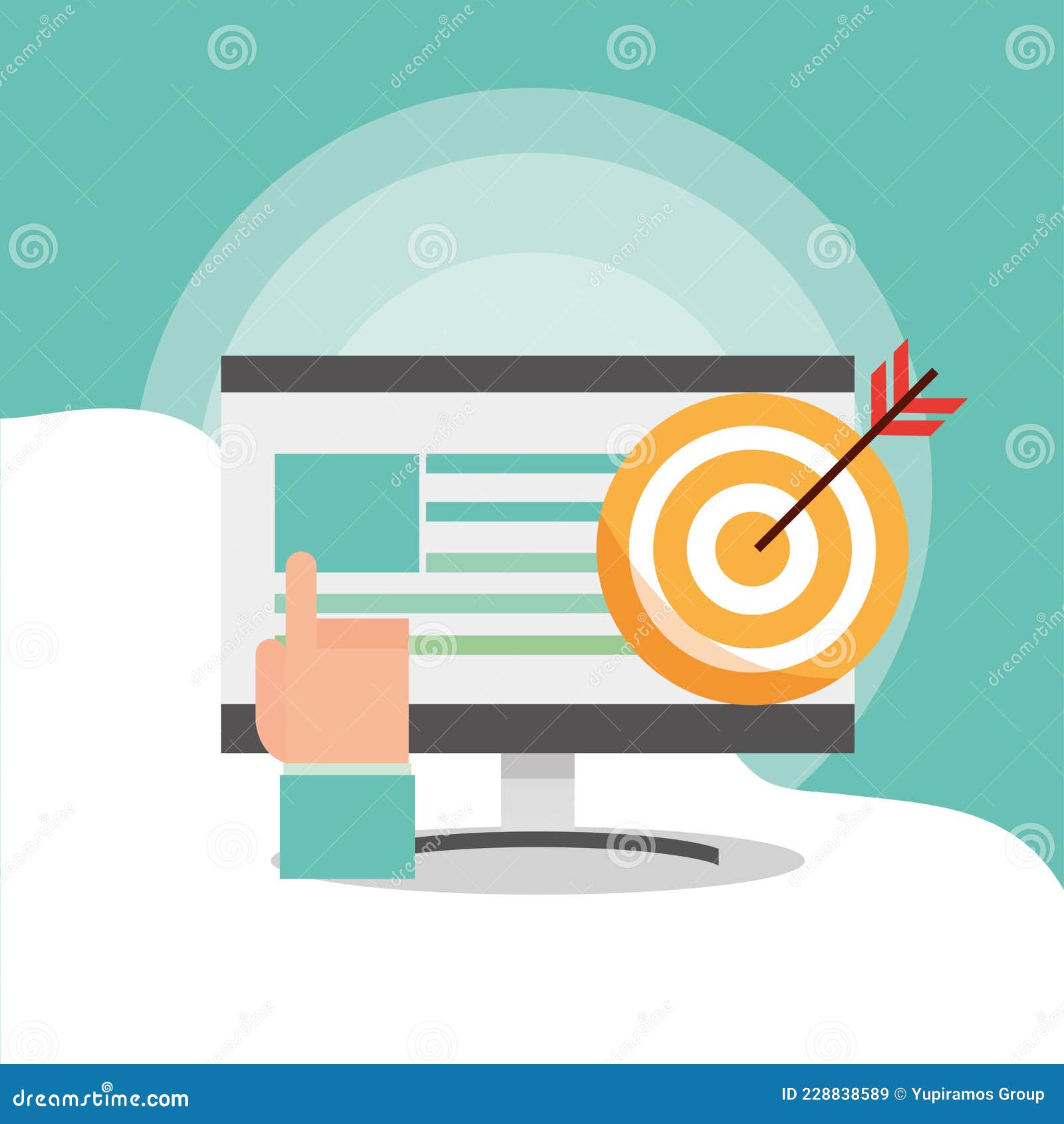 Digital marketing target stock vector. Illustration of design - 228838589