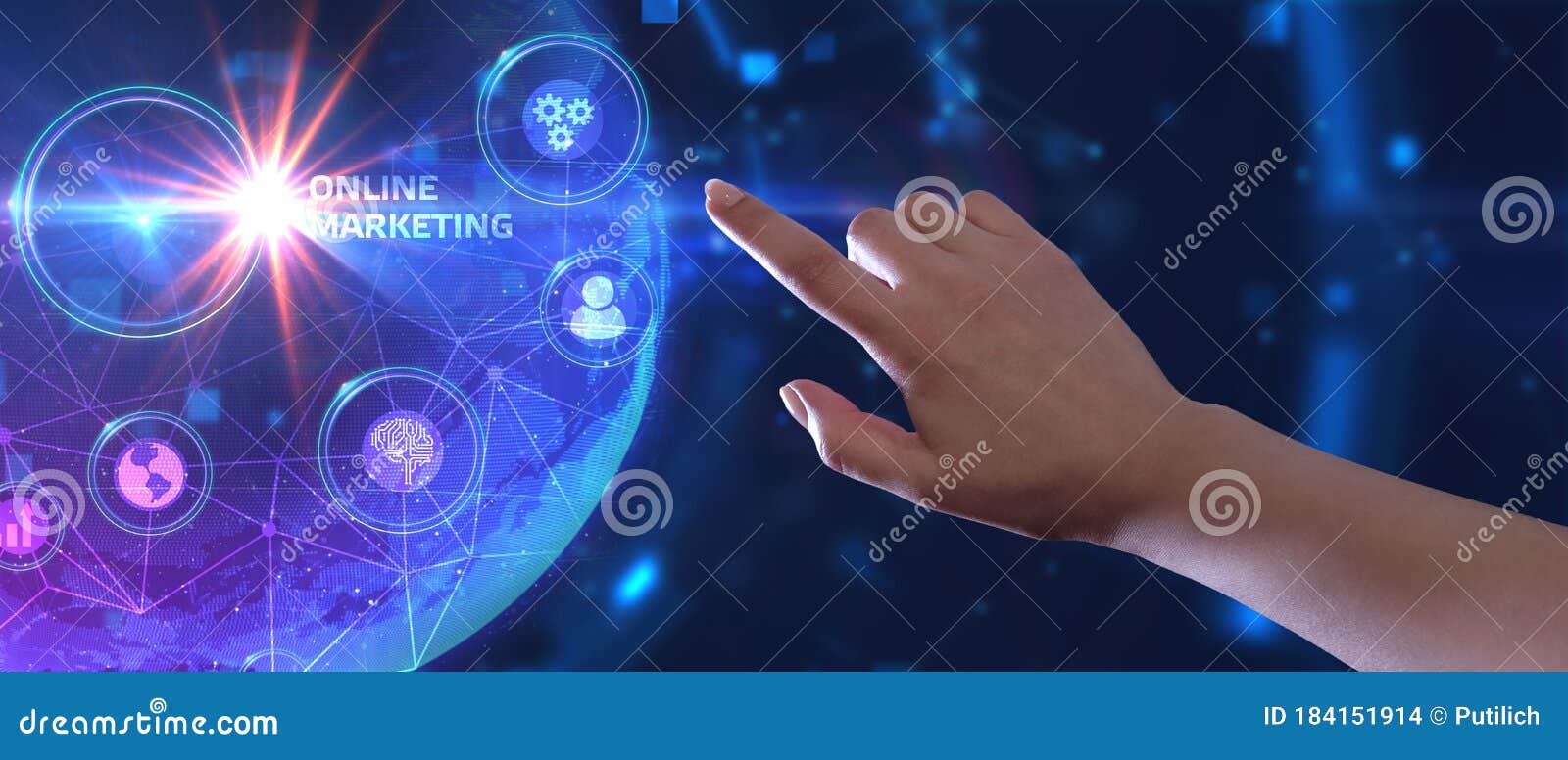 Digital Marketing Technology Solution for Online Business Concept ...