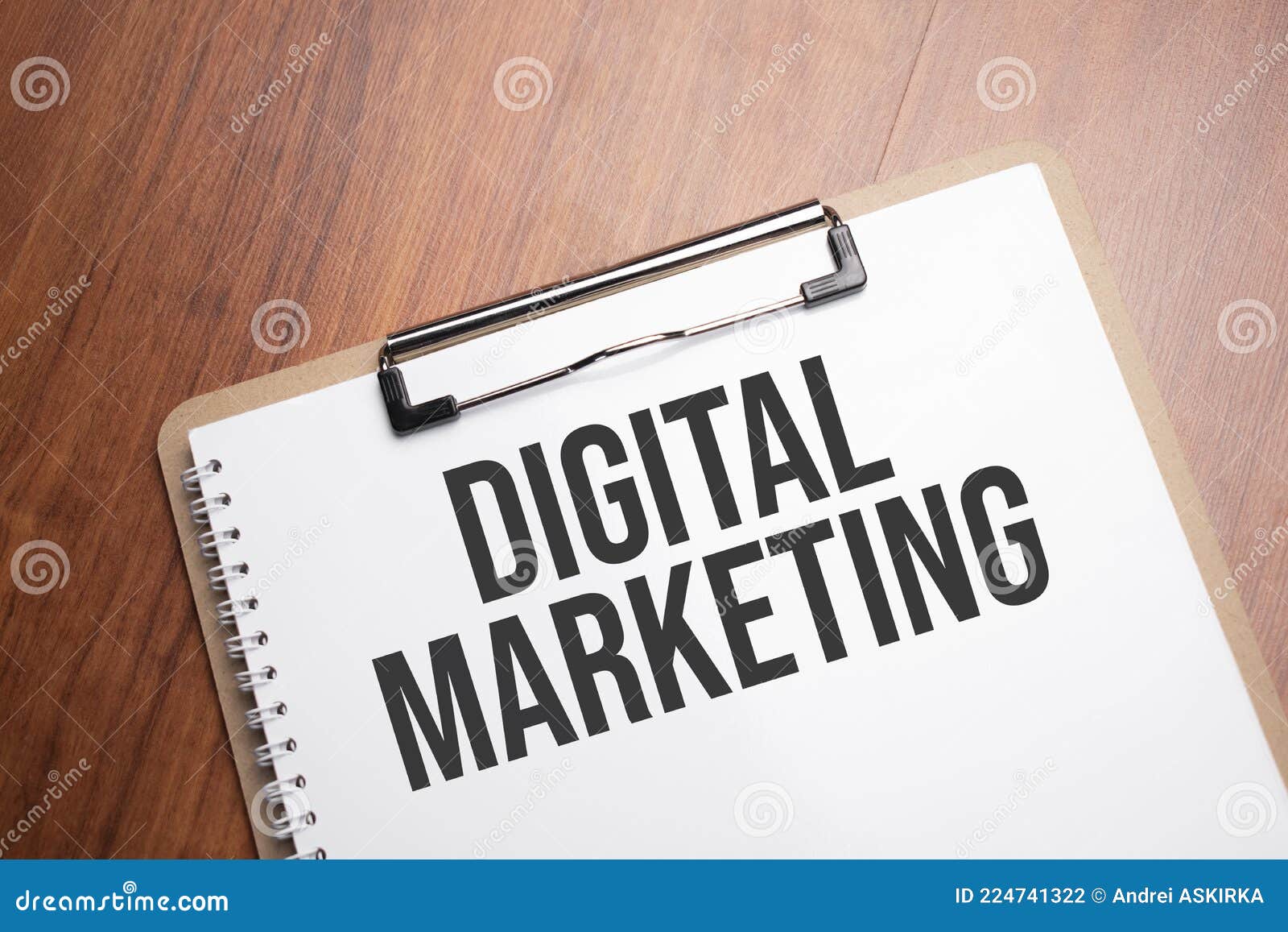 Digital Marketing Text on White Paper on the Wood Table Stock Photo ...