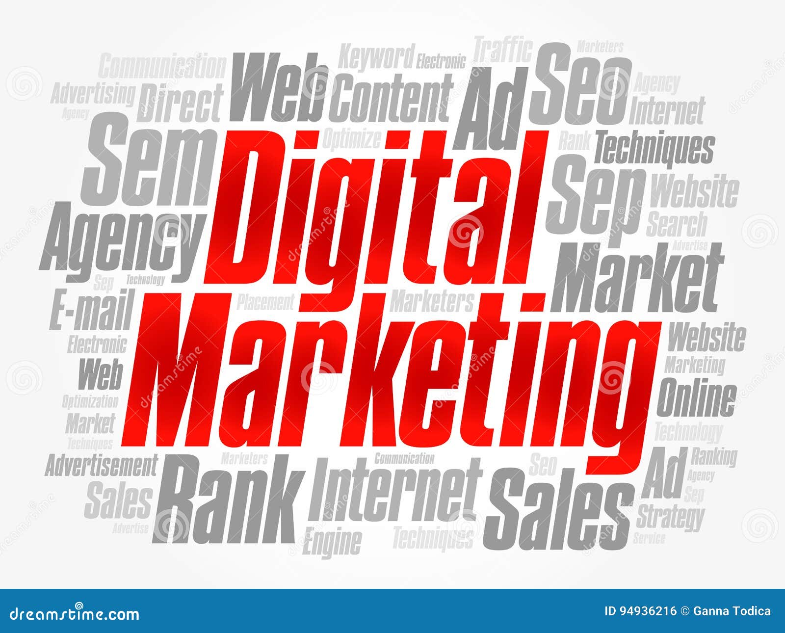 Digital Marketing Word Cloud Collage Stock Illustration - Illustration ...