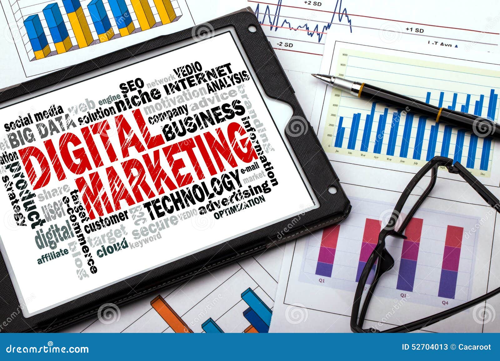 Digital Marketing Word Cloud Stock Image - Image of success, service ...