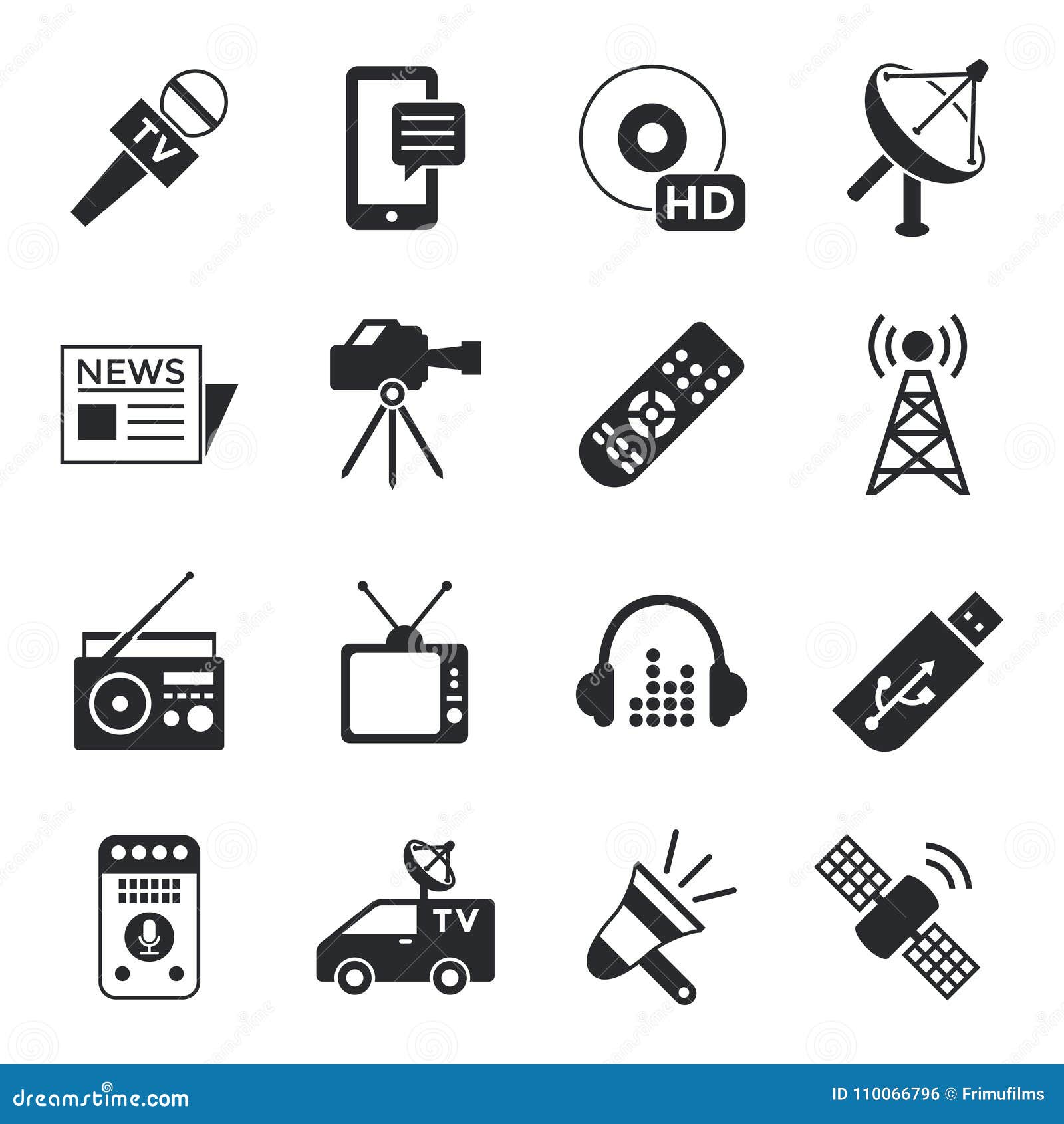 Digital Mass Media Objects Color Simple Flat Stock Illustration ...