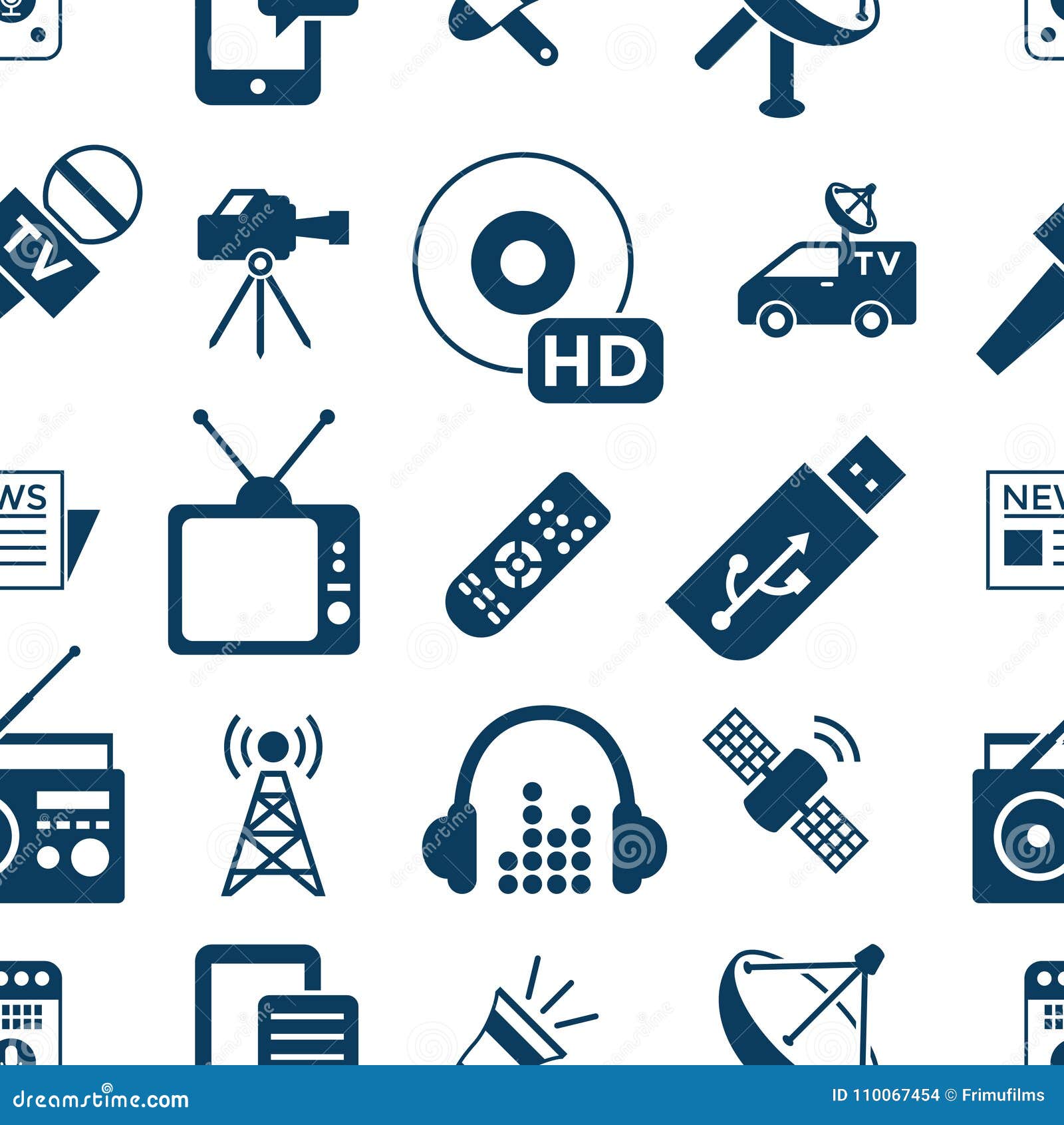 Digital Mass Media Objects Color Simple Flat Stock Illustration ...