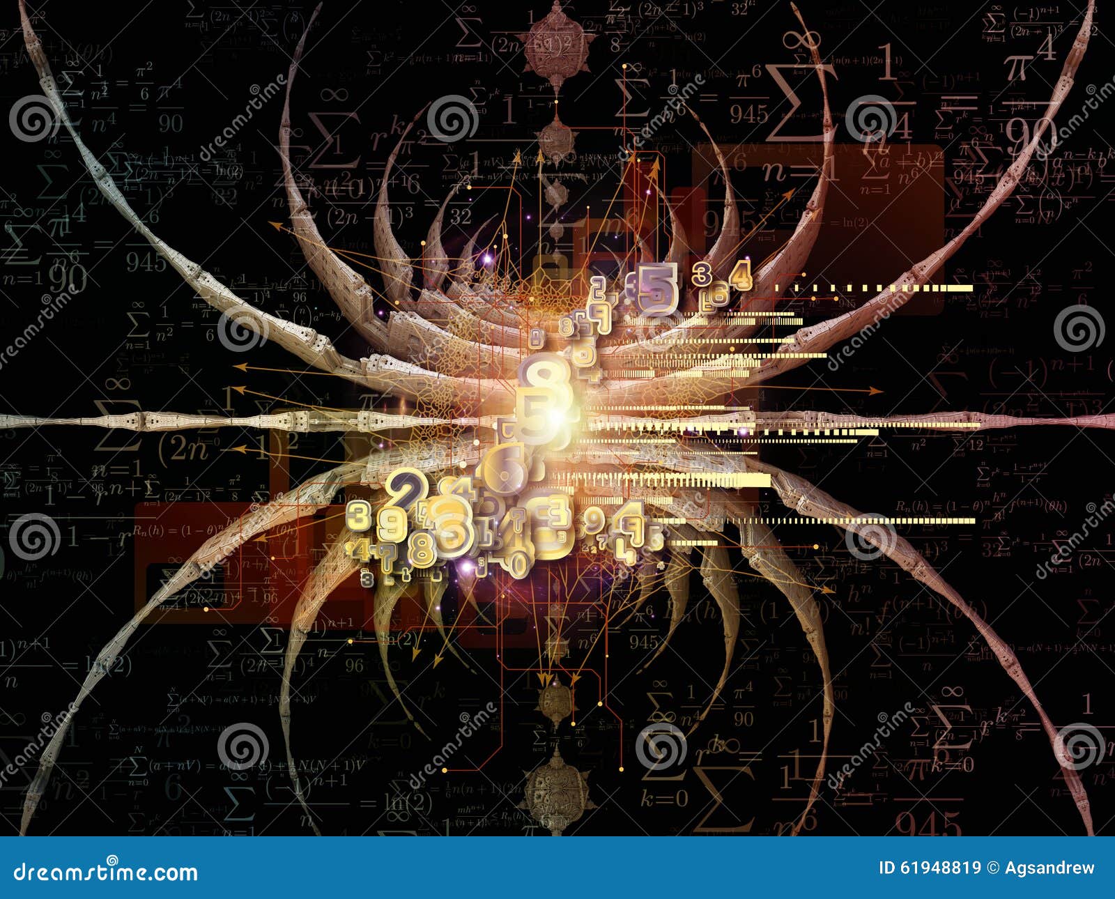 Digital Math Design stock illustration. Illustration of glow - 61948819