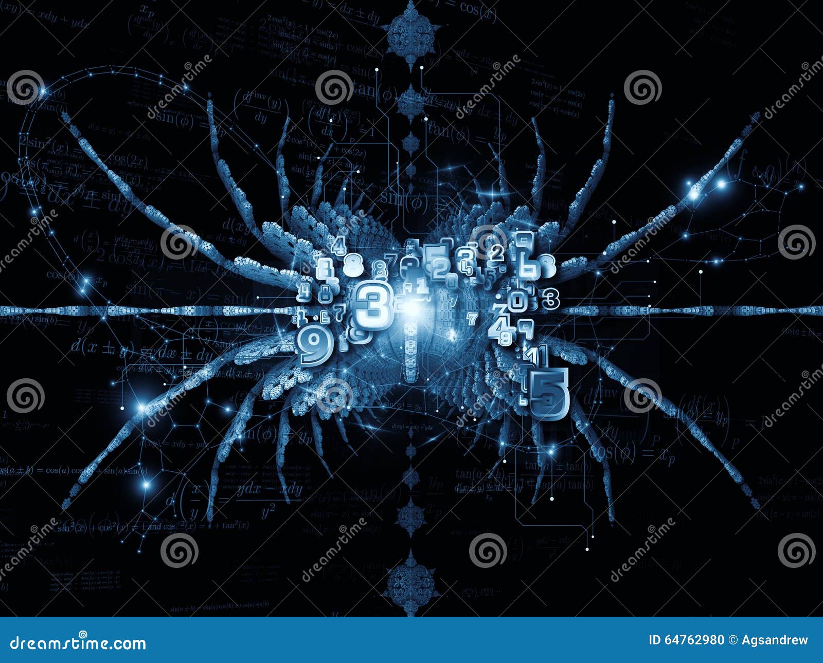 Digital Math Design stock illustration. Illustration of logic - 64762980