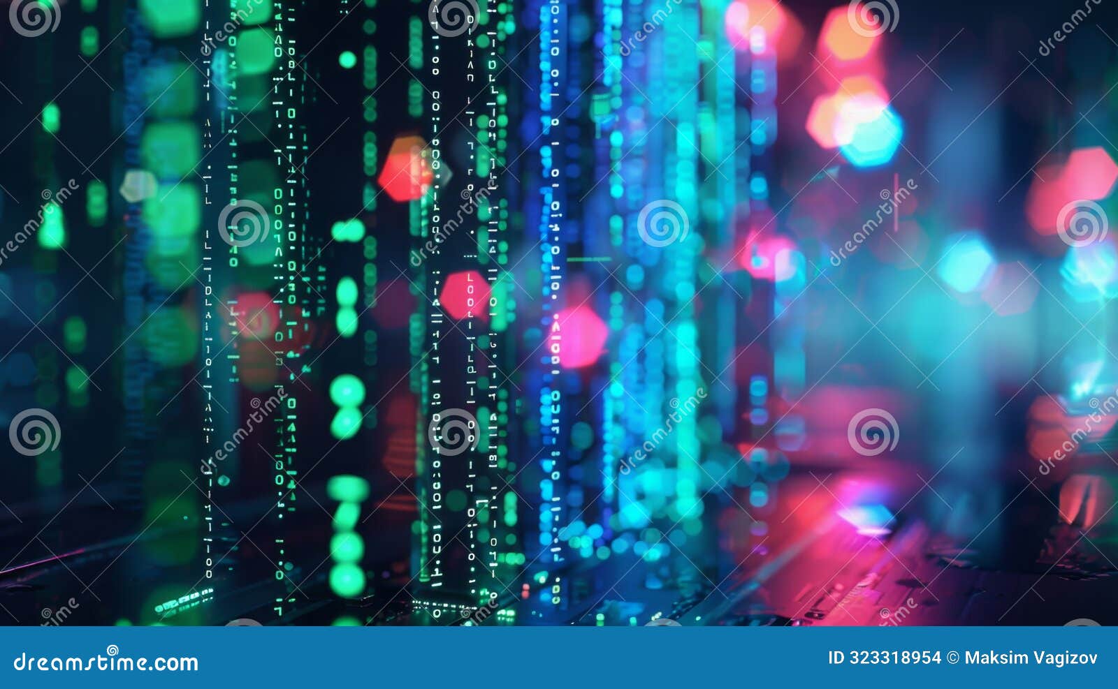 Digital Matrix Background, Generative AI Stock Photo - Image of ...