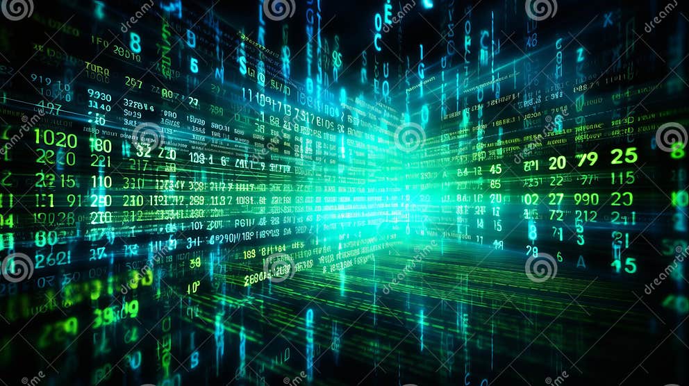 Digital Matrix Burst Illuminating Data Streams in a Futuristic ...