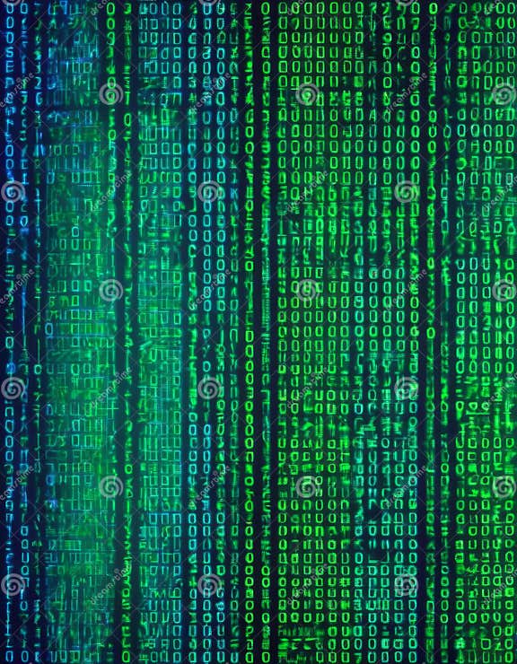Digital Matrix Code Cascade Stock Image - Image of futuristic, green ...